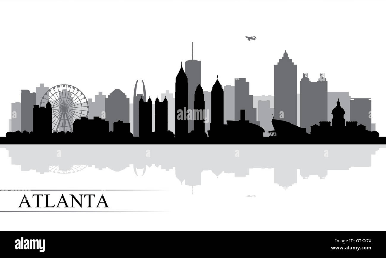 Atlanta city skyline silhouette background Stock Photo - Alamy
