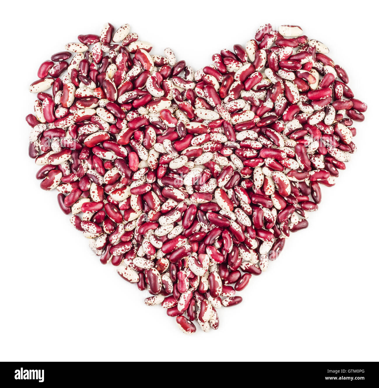 Red beans in shape of heart isolated on white background Stock Photo ...
