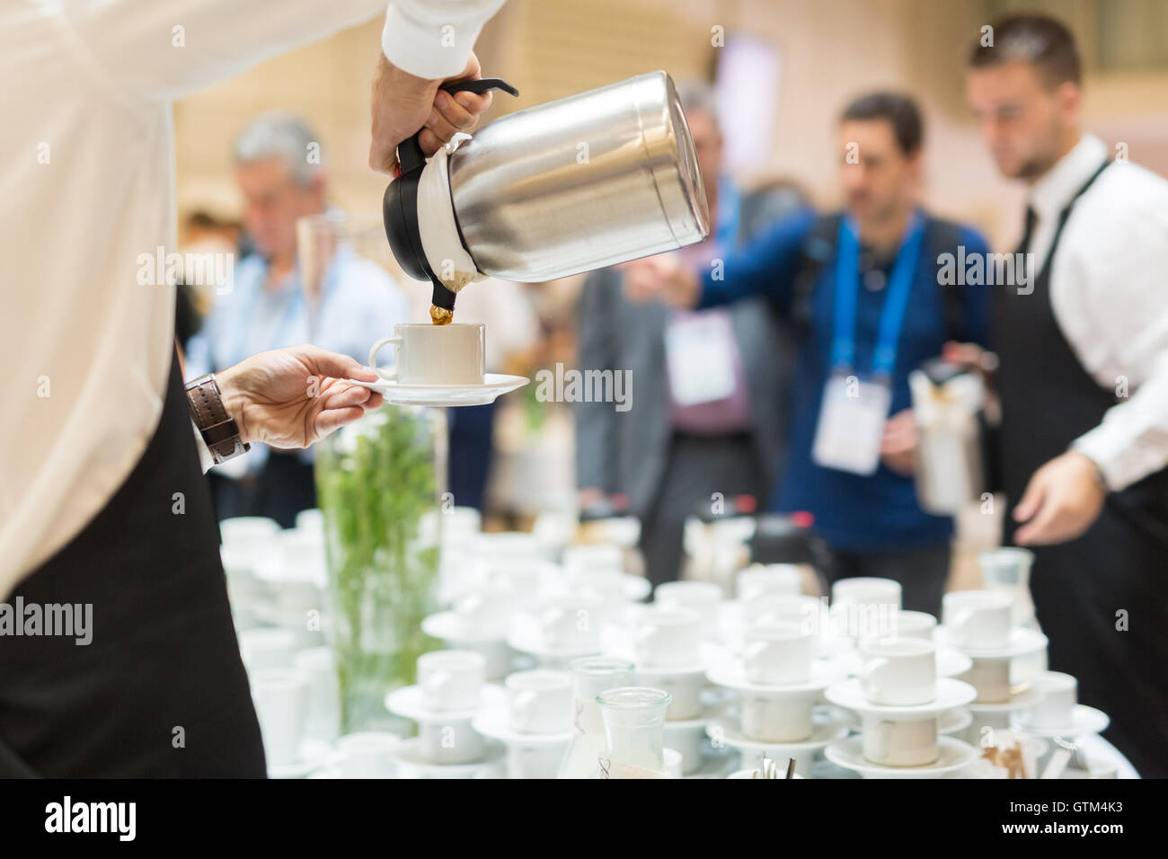 Coffee break at conference meeting Stock Photo - Alamy