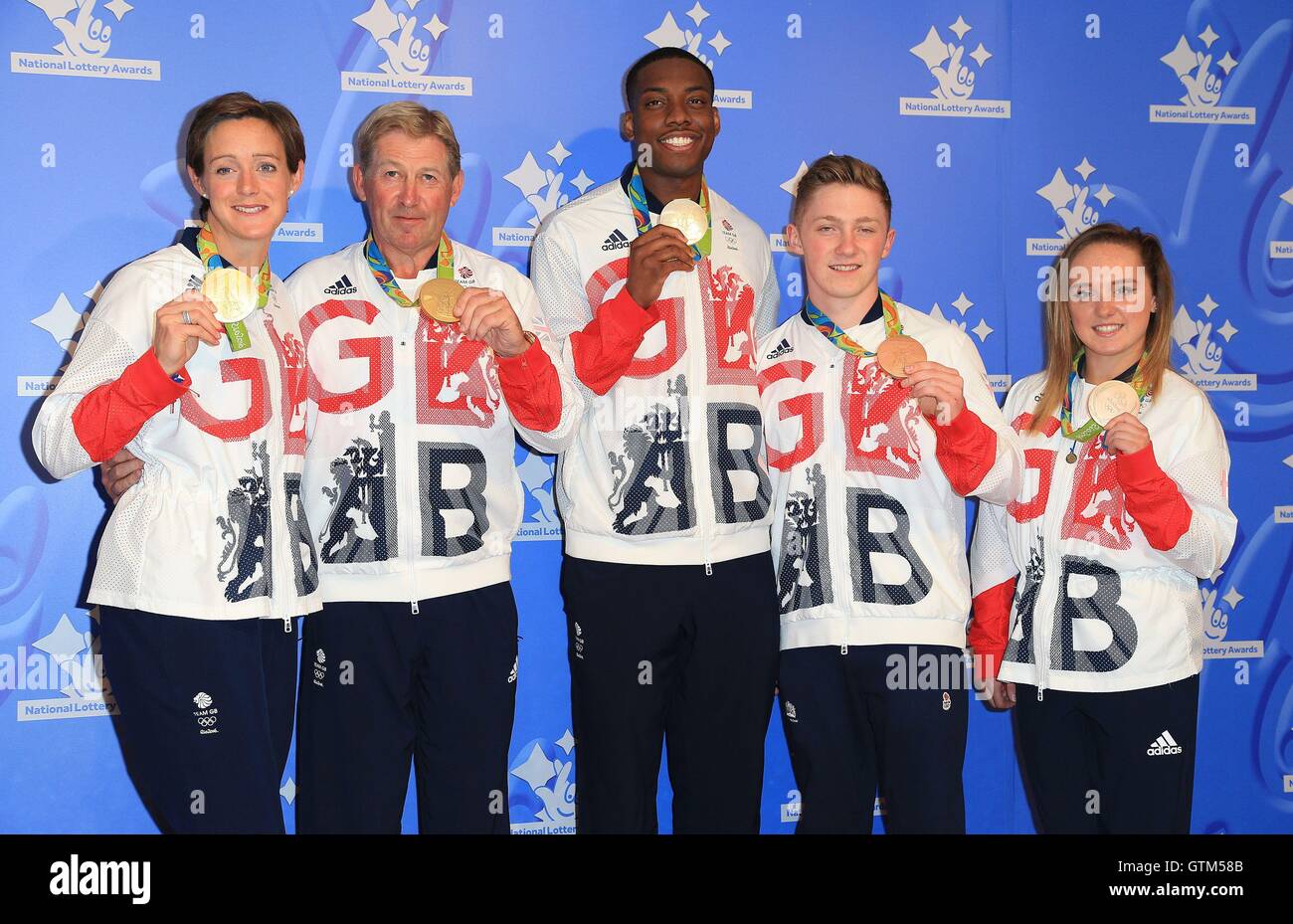Olympians (left to right) Hannah Macleod,Nick Skelton,Lutalo Muhammad ...