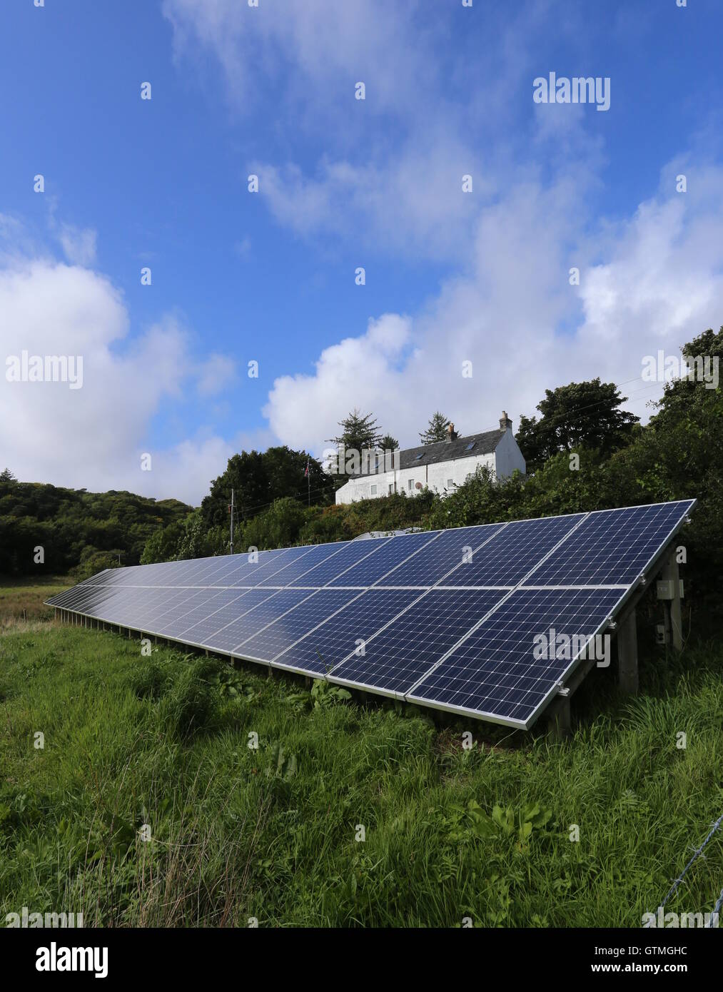Ulva House and solar panel array Ulva Scotland September 2016 Stock ...