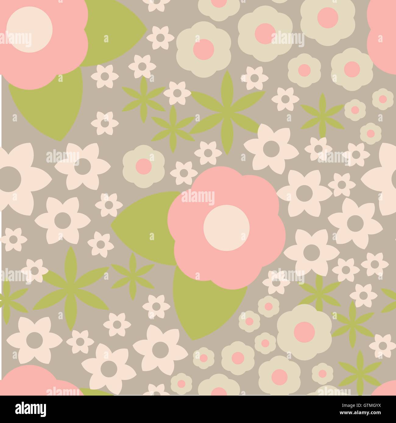Pink flowers seamless vector pattern Stock Vector Image & Art - Alamy