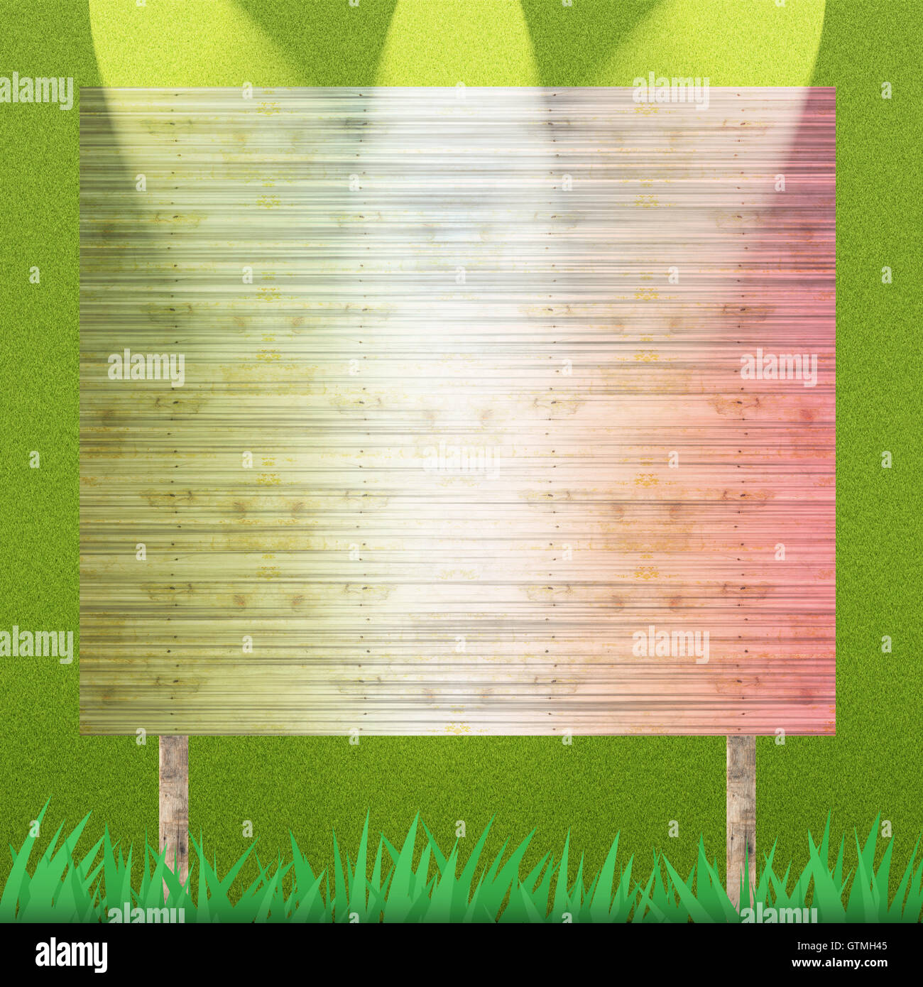 Billboard on grass background and texture Stock Photo - Alamy