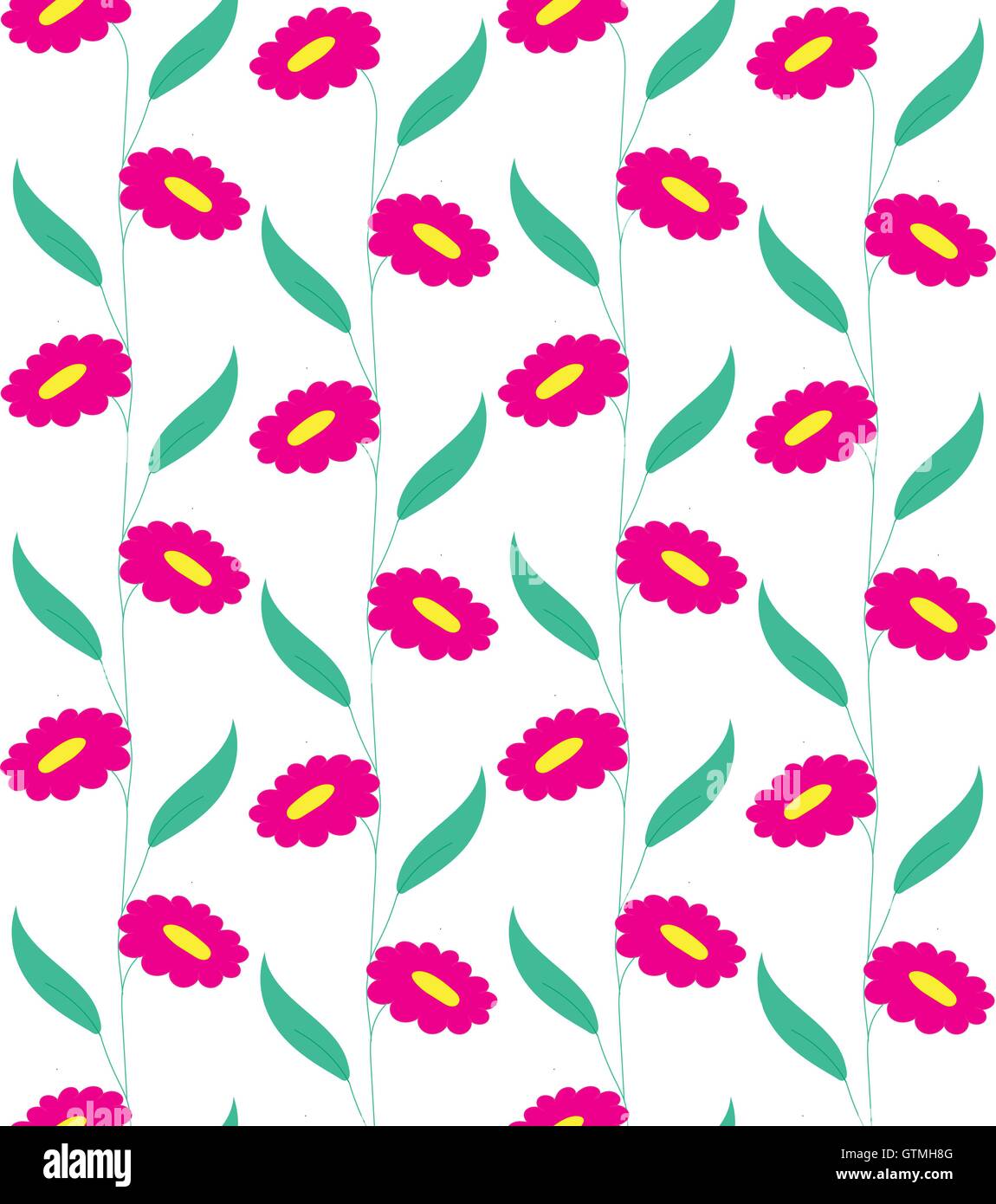 Pink floral stripes seamless vector pattern Stock Vector Image & Art ...