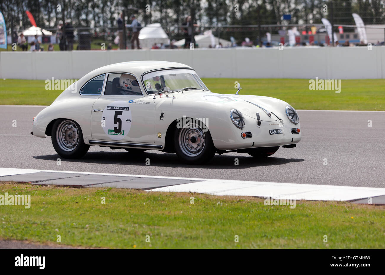 A 1957 Porsche 356, driven by Tom Pead during the qualifying session ...