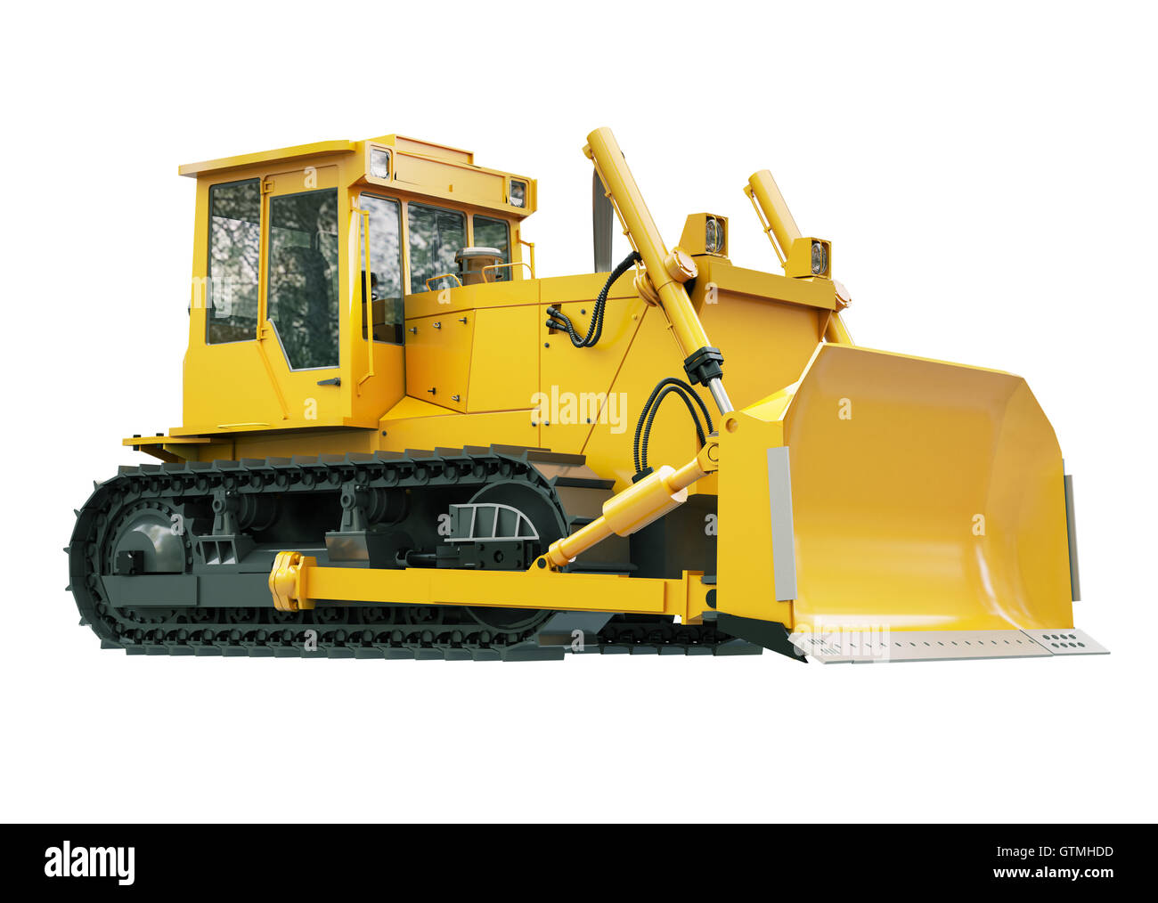 Heavy crawler bulldozer isolated Stock Photo - Alamy