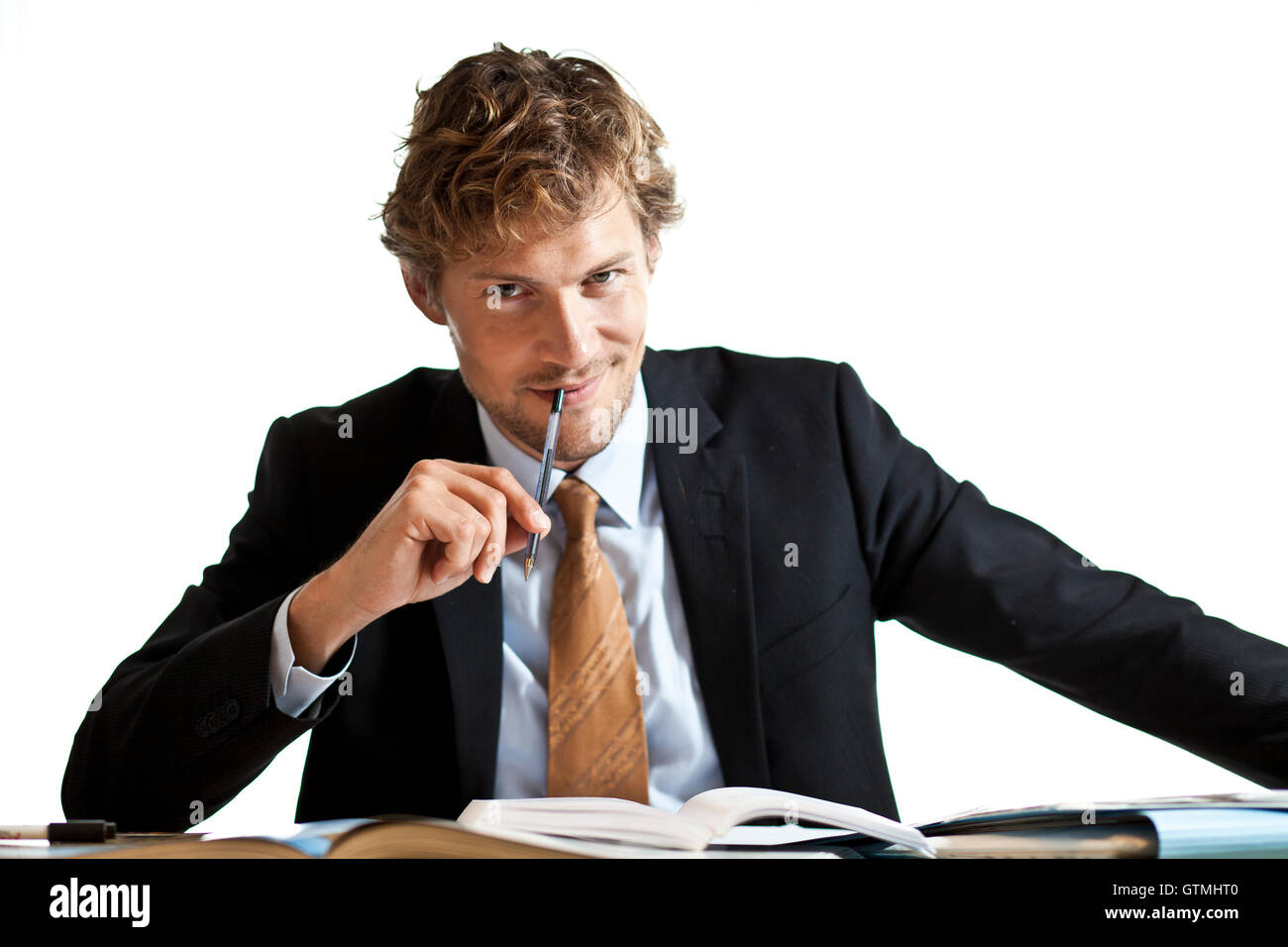 Smart businessman has an idea Stock Photo - Alamy