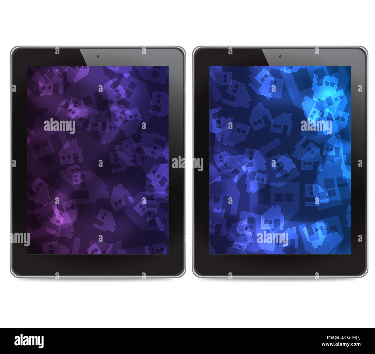 Tablet computers on white background Stock Photo - Alamy