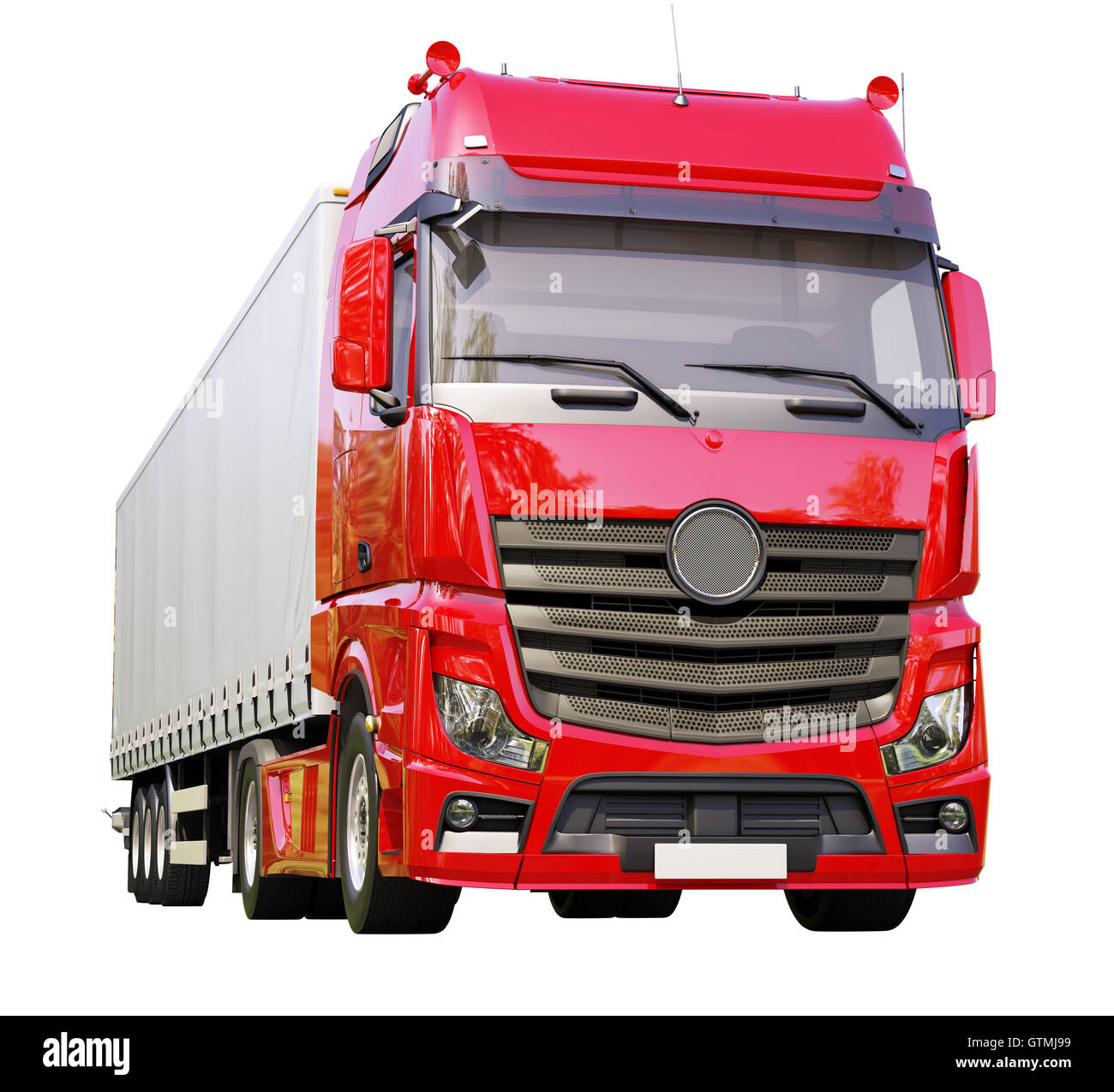 Semi-trailer truck isolated Stock Photo - Alamy