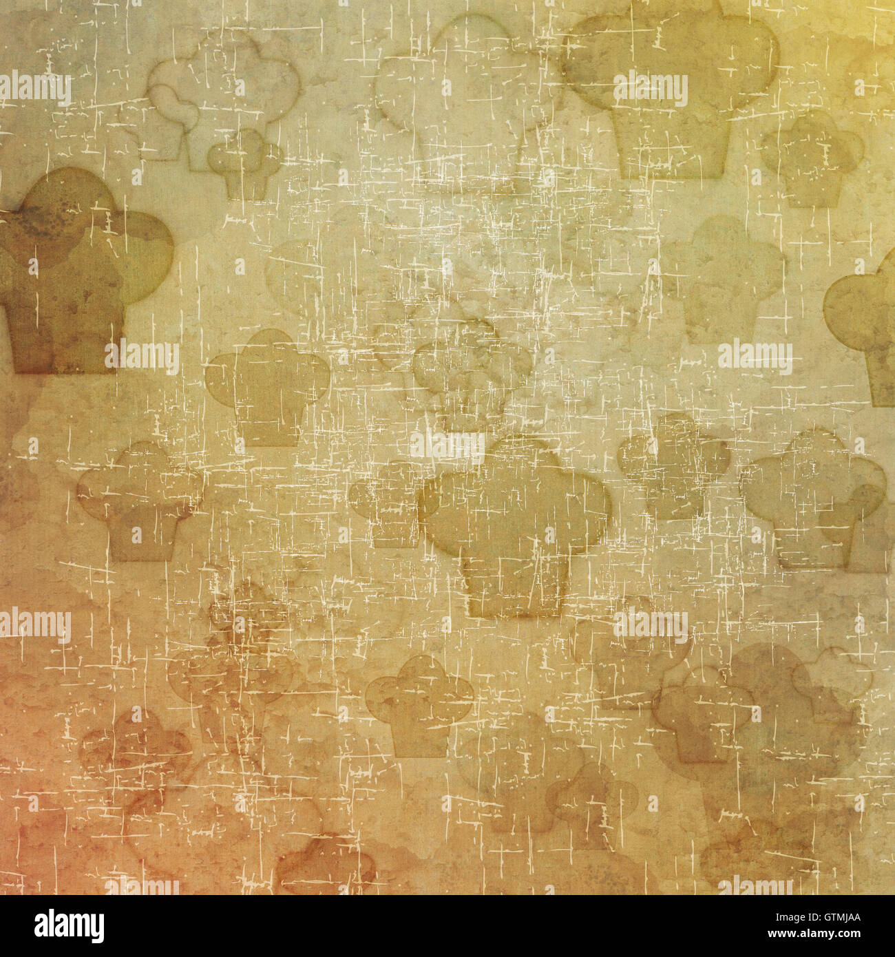 Cook icon on old paper background and pattern Stock Photo - Alamy
