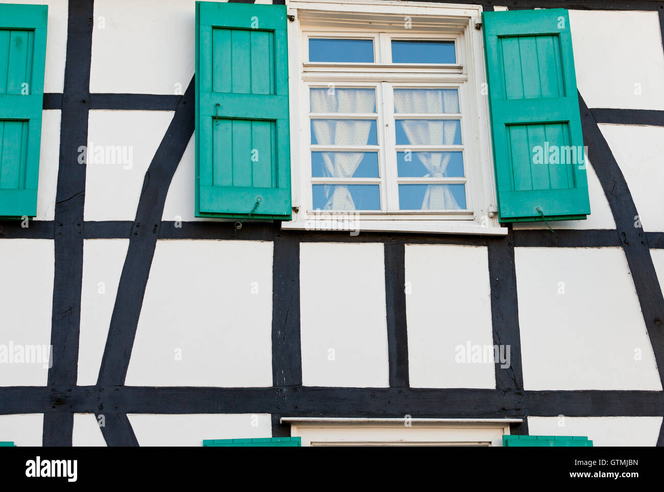 Shuttered window in a German timber frame house Stock Photo - Alamy