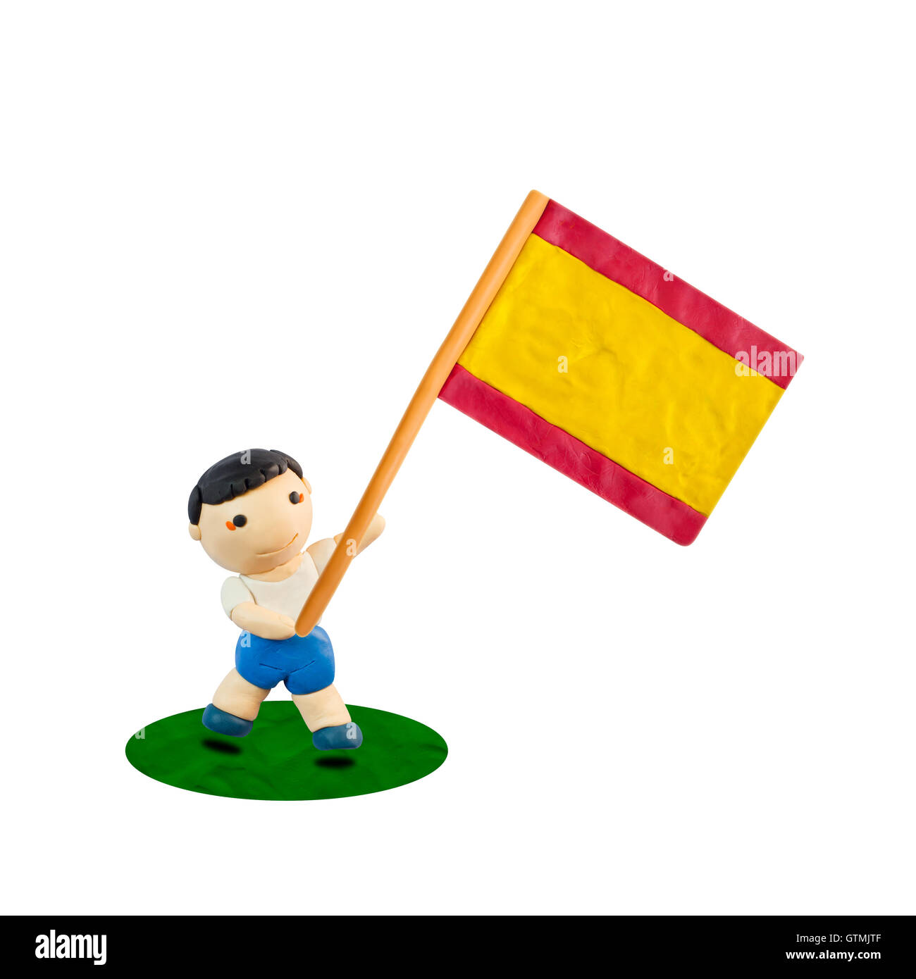 Child Football with the flag of Spain Stock Photo - Alamy