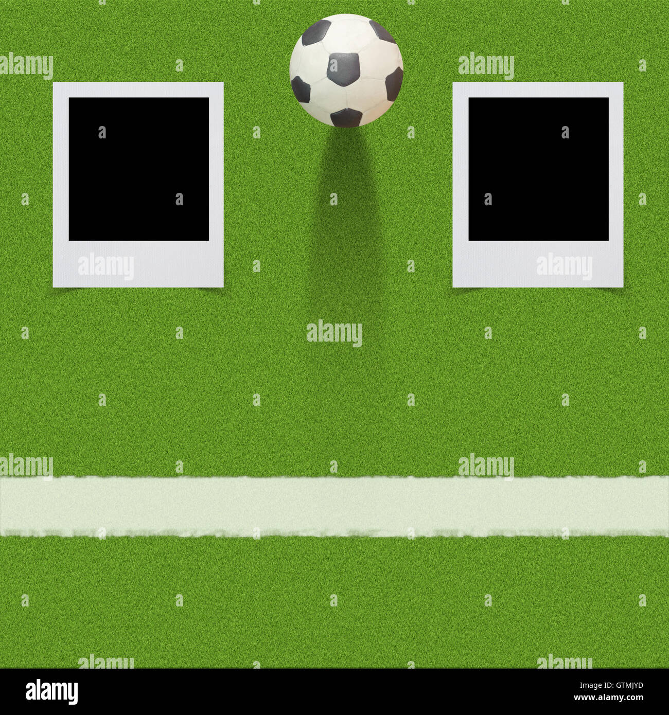 Plasticine Football with Stick on grass background Stock Photo - Alamy