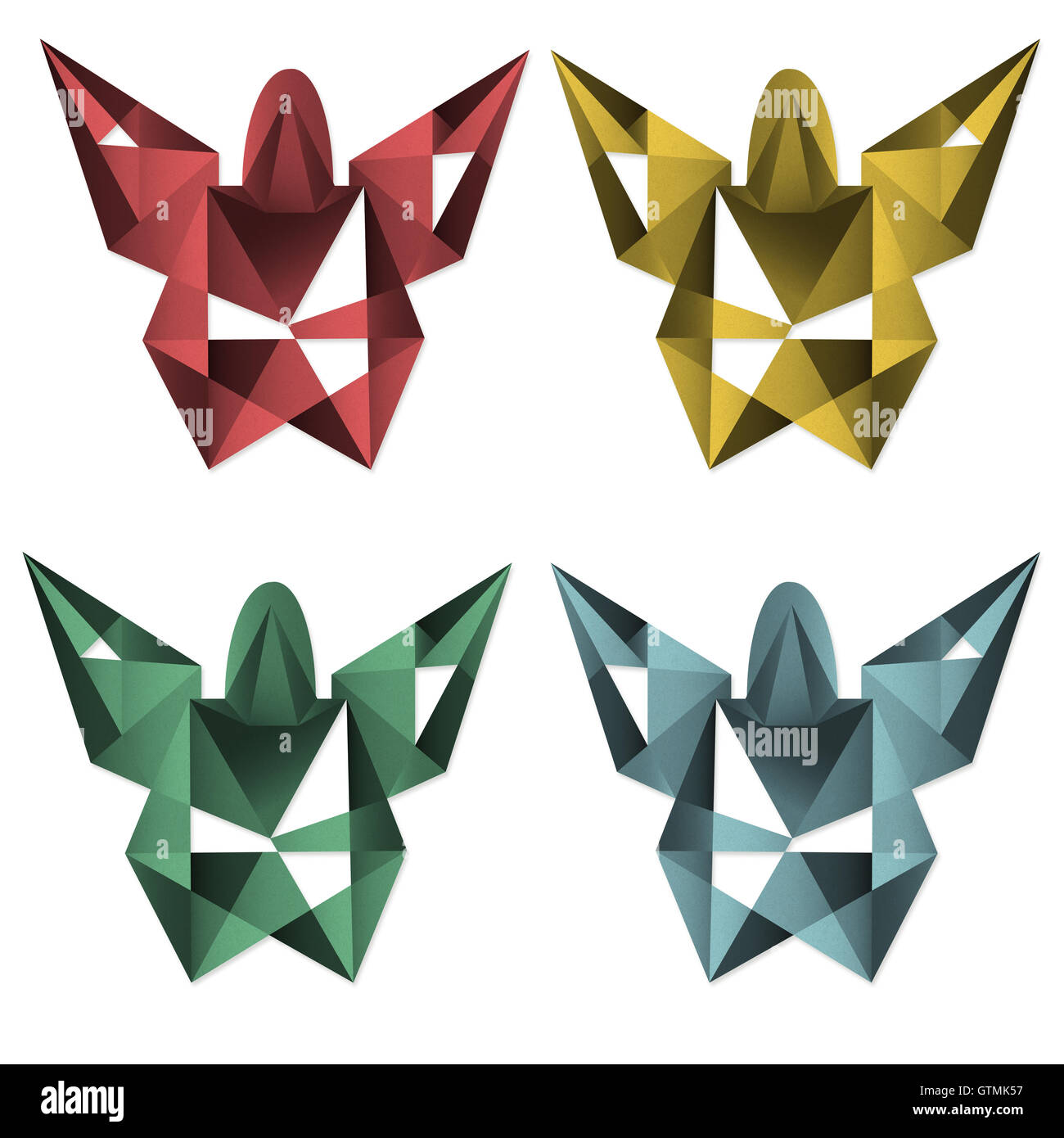 Cubist angel paper style on white background Stock Photo - Alamy