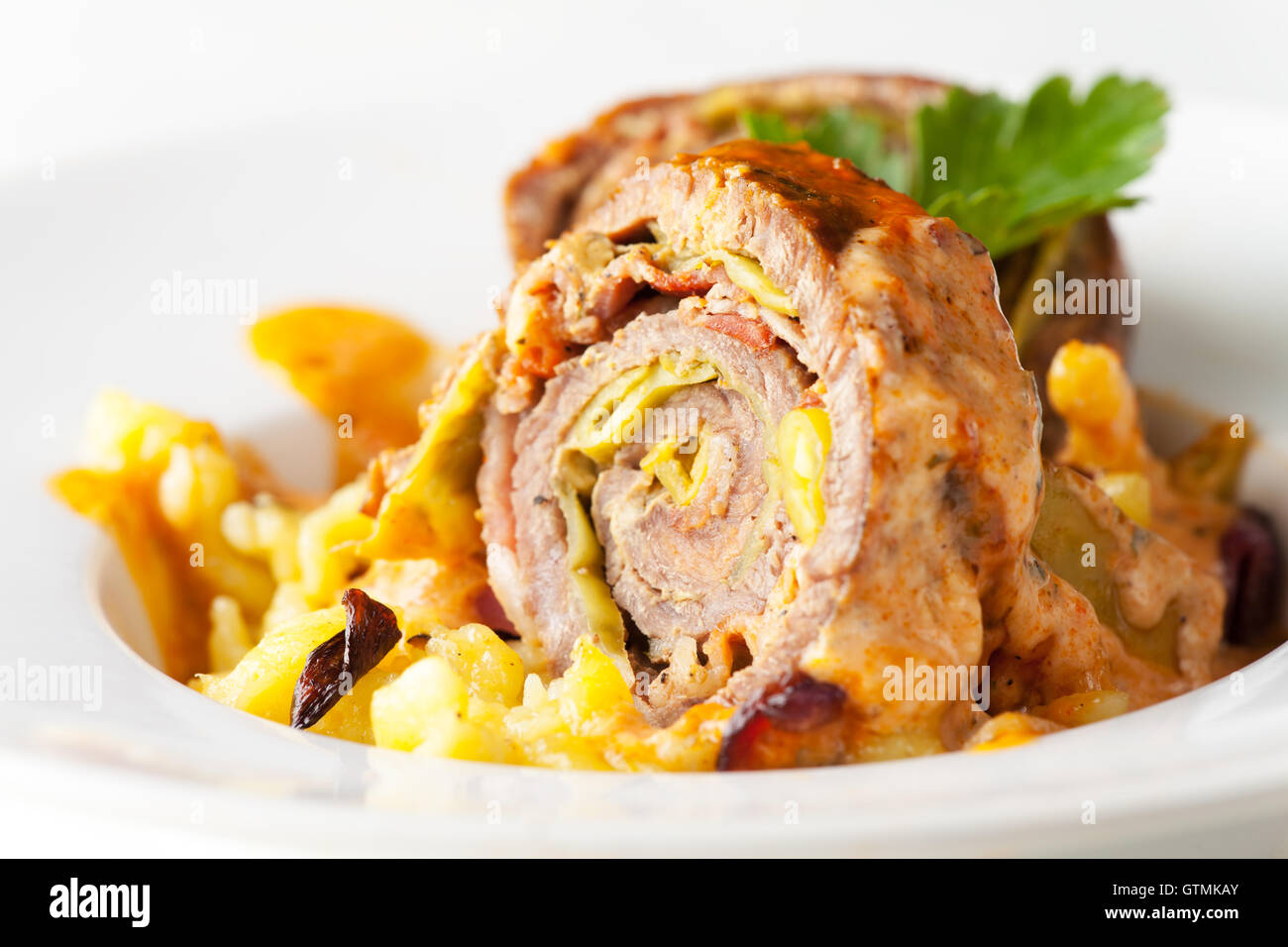 closeup of a stuffed roulade Stock Photo - Alamy