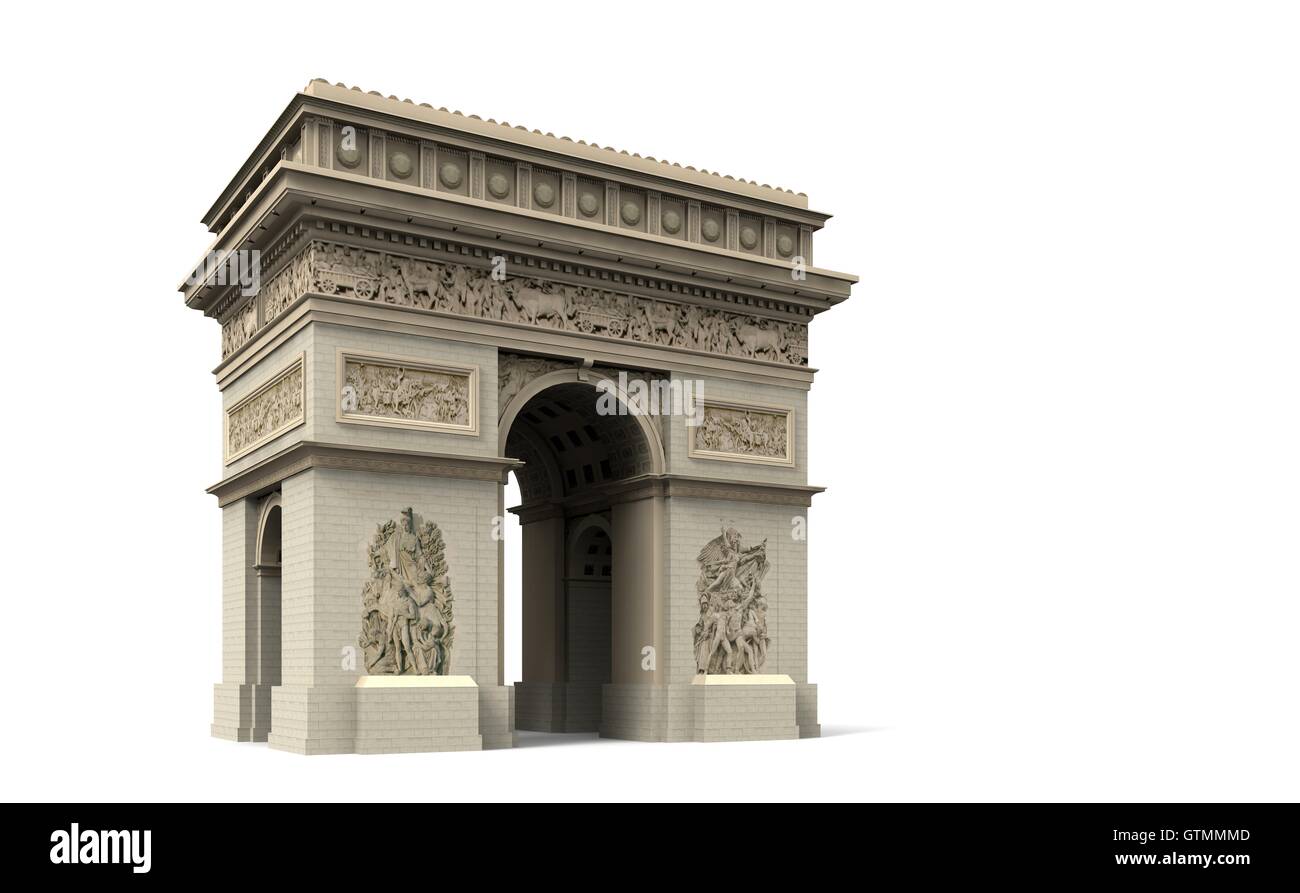 Paris arc triomphe view Cut Out Stock Images & Pictures - Alamy