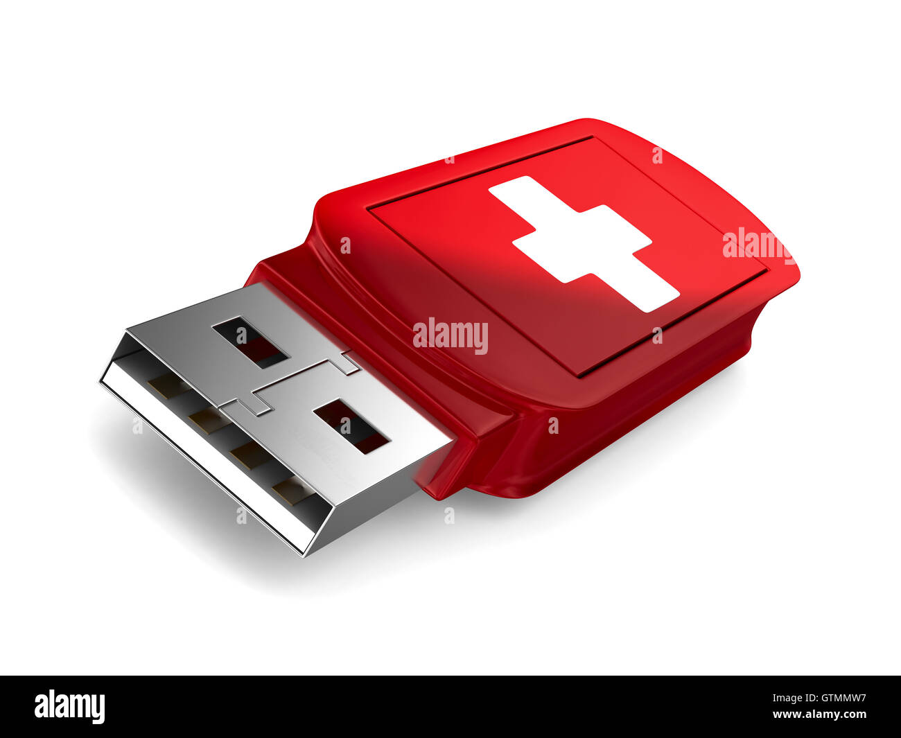 rescue usb flash drive on white background. Isolated 3D image Stock ...