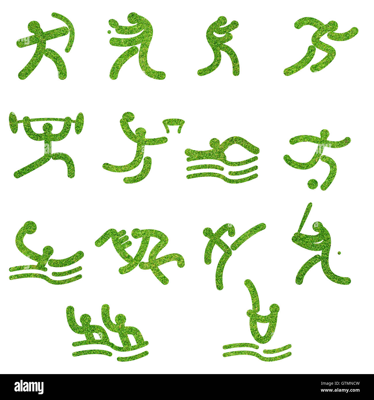 Sport green grass on white background Stock Photo - Alamy