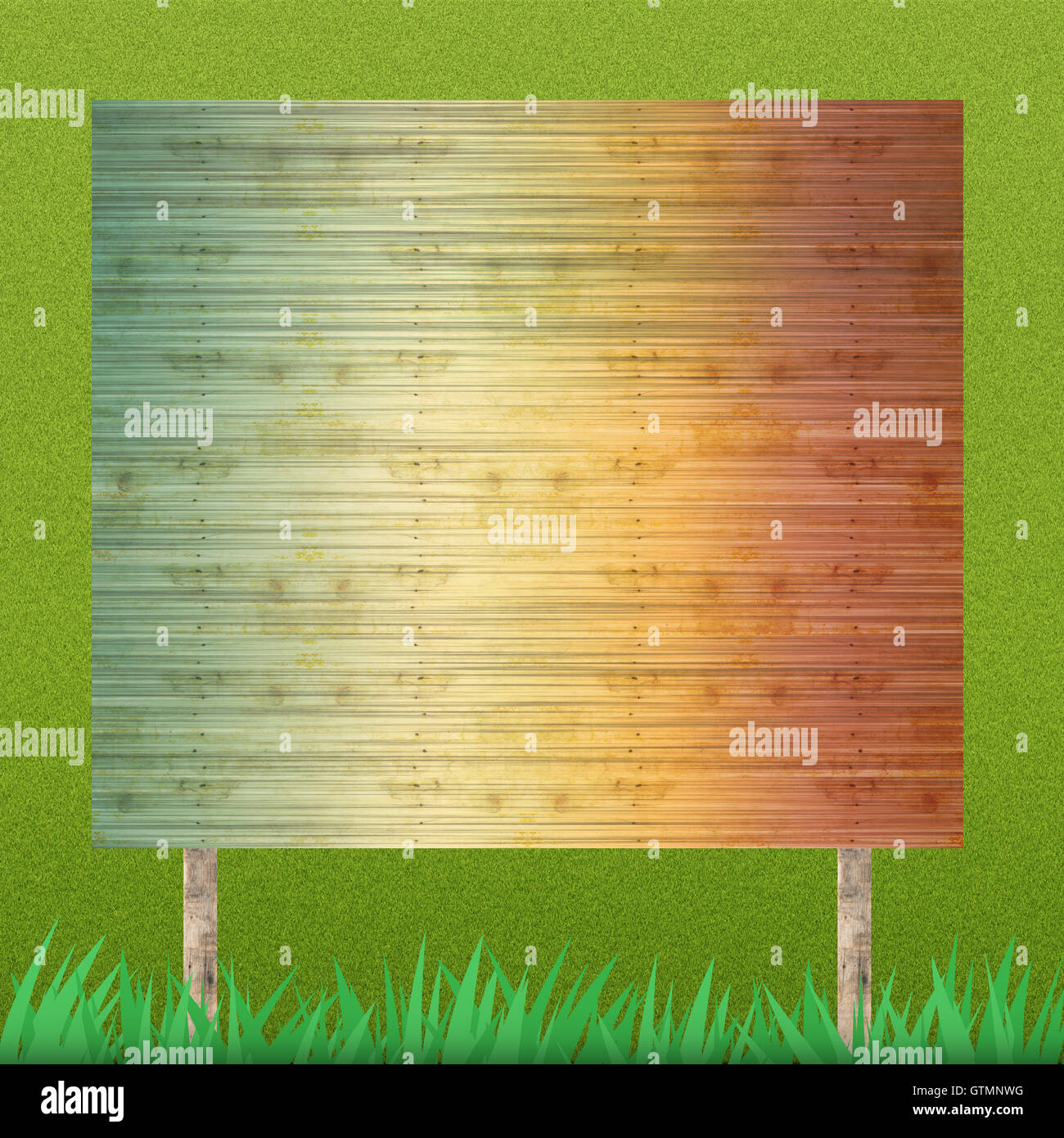 Billboard on grass background and texture Stock Photo - Alamy