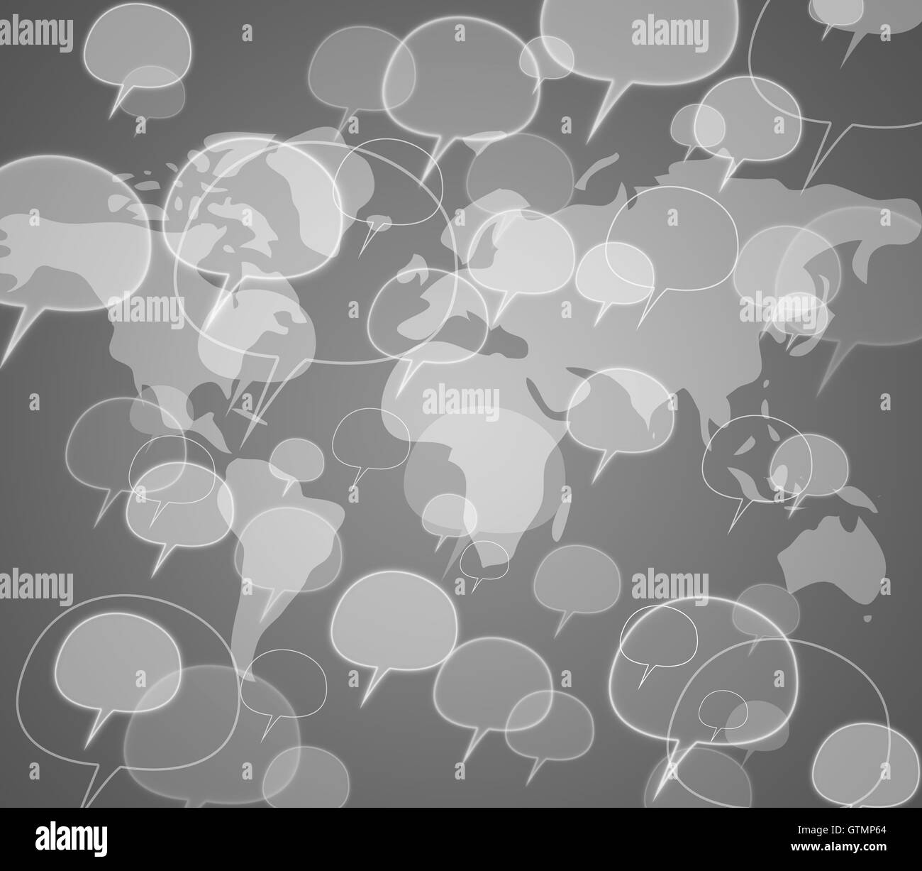Comment button on world map background Stock Photo - Alamy