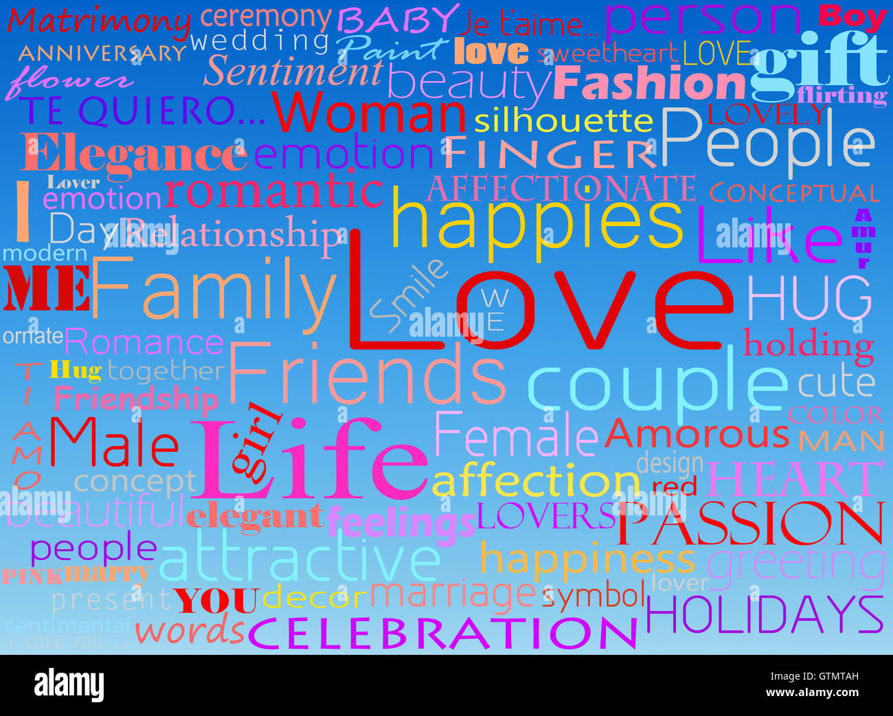 Seamless pattern made from words which relate with word love Stock ...