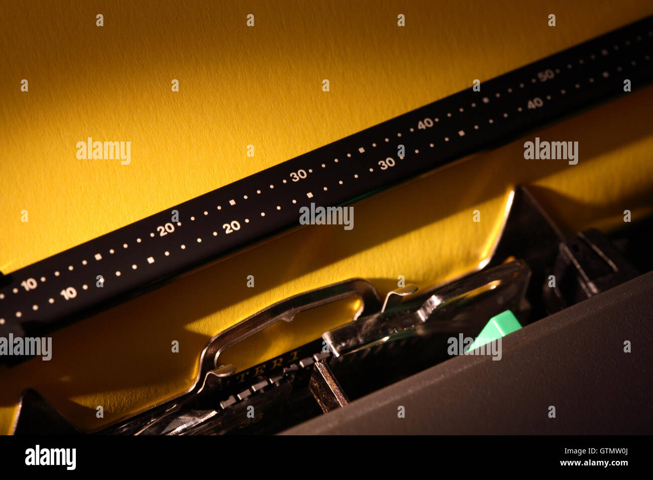 Typewriter With Blank Paper Stock Photo - Alamy