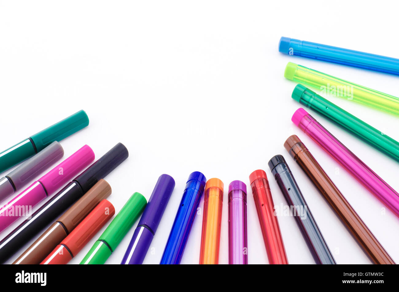 colorful pen isolated on white Stock Photo - Alamy