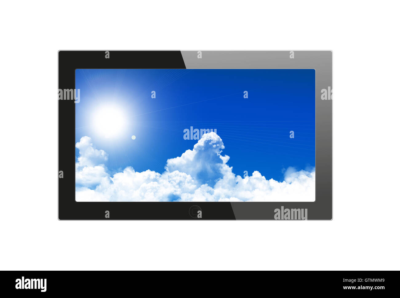 Generic tablet pc on white background Stock Photo - Alamy