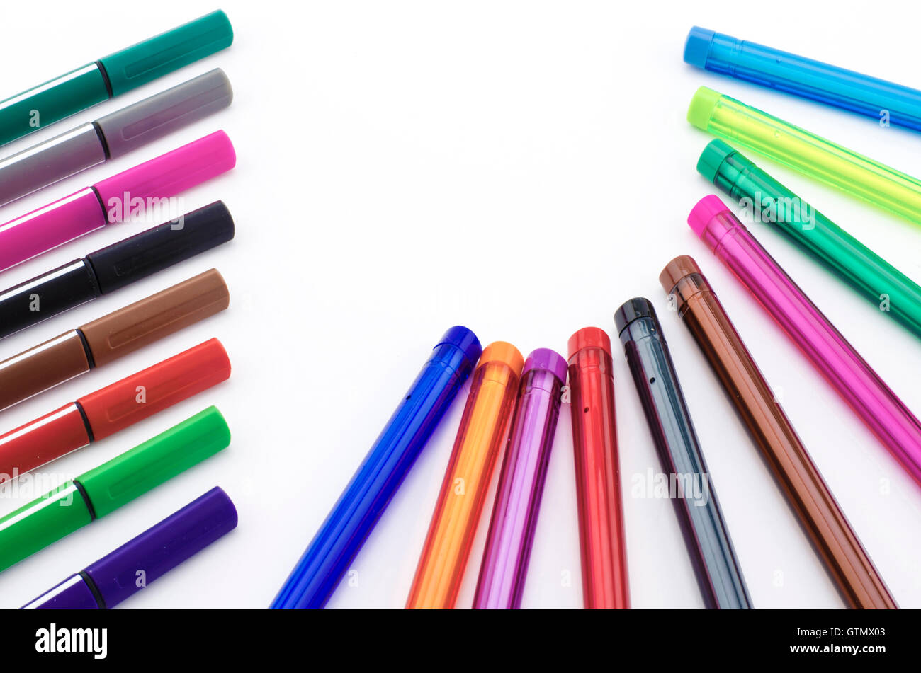 colorful pen isolated on white Stock Photo - Alamy
