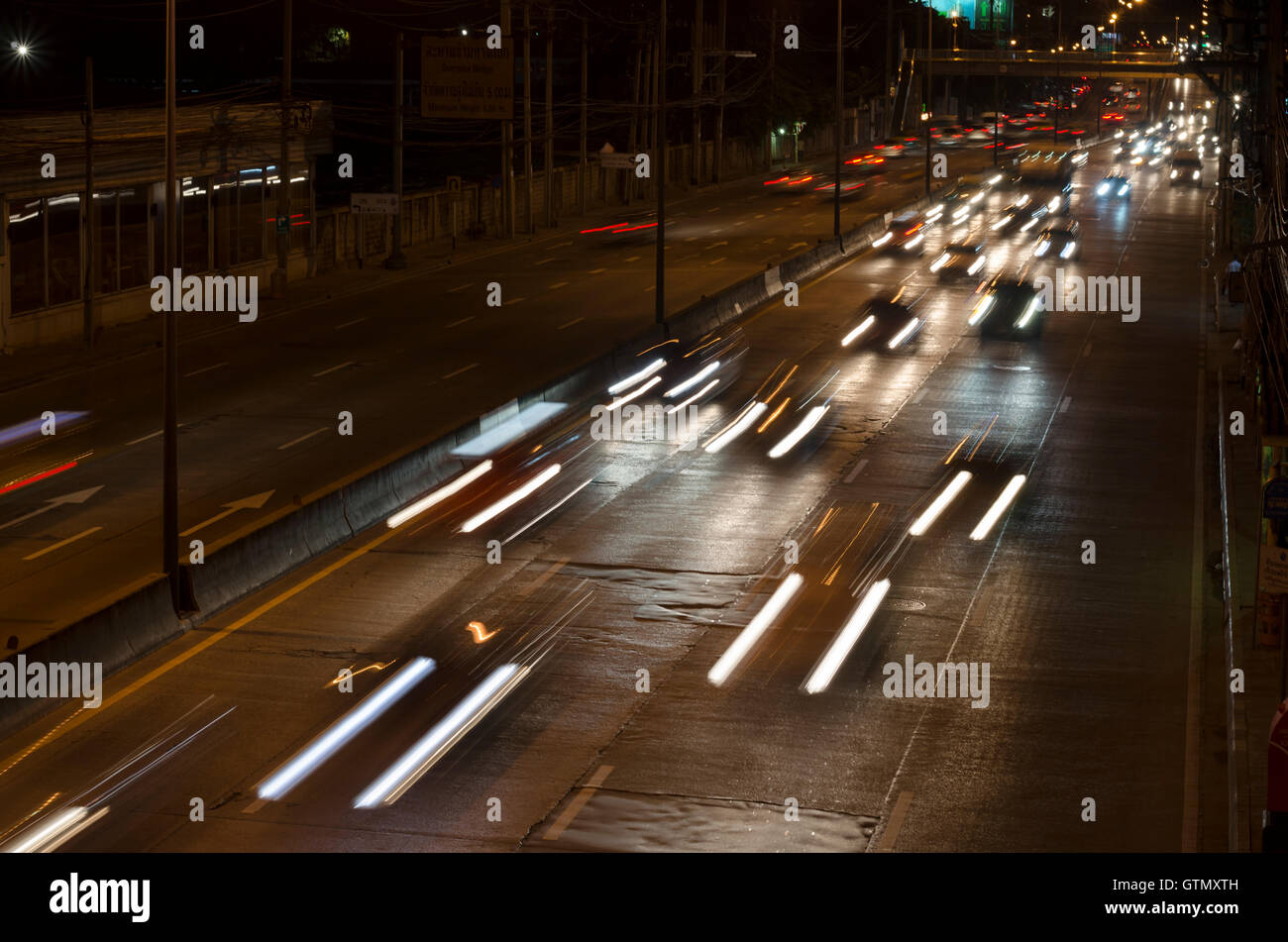 car lights at night Stock Photo - Alamy