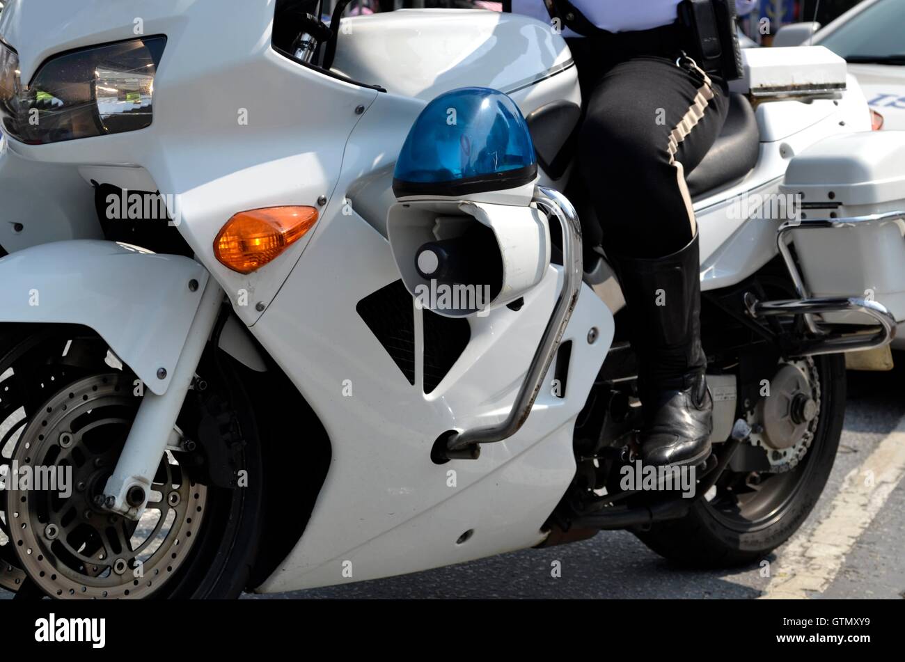 Police Man Riding on Motorbike Stock Photo - Alamy
