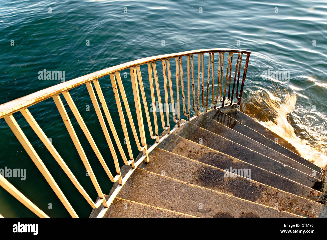 Stairway leading into Water Stock Photo - Alamy