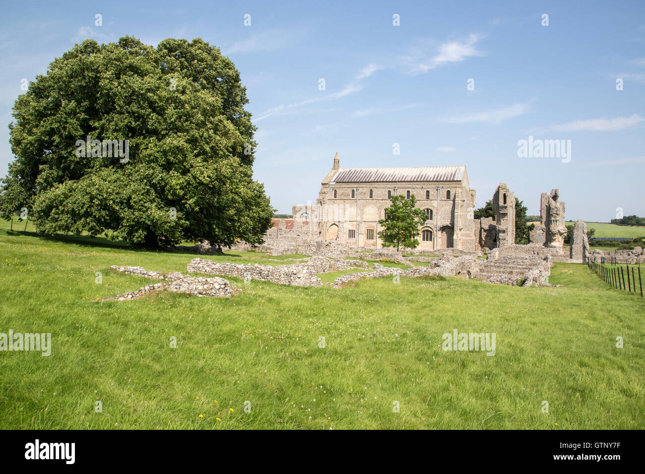 view of Binham Priory at Binham, north Norfolk, England, United Kingdom ...