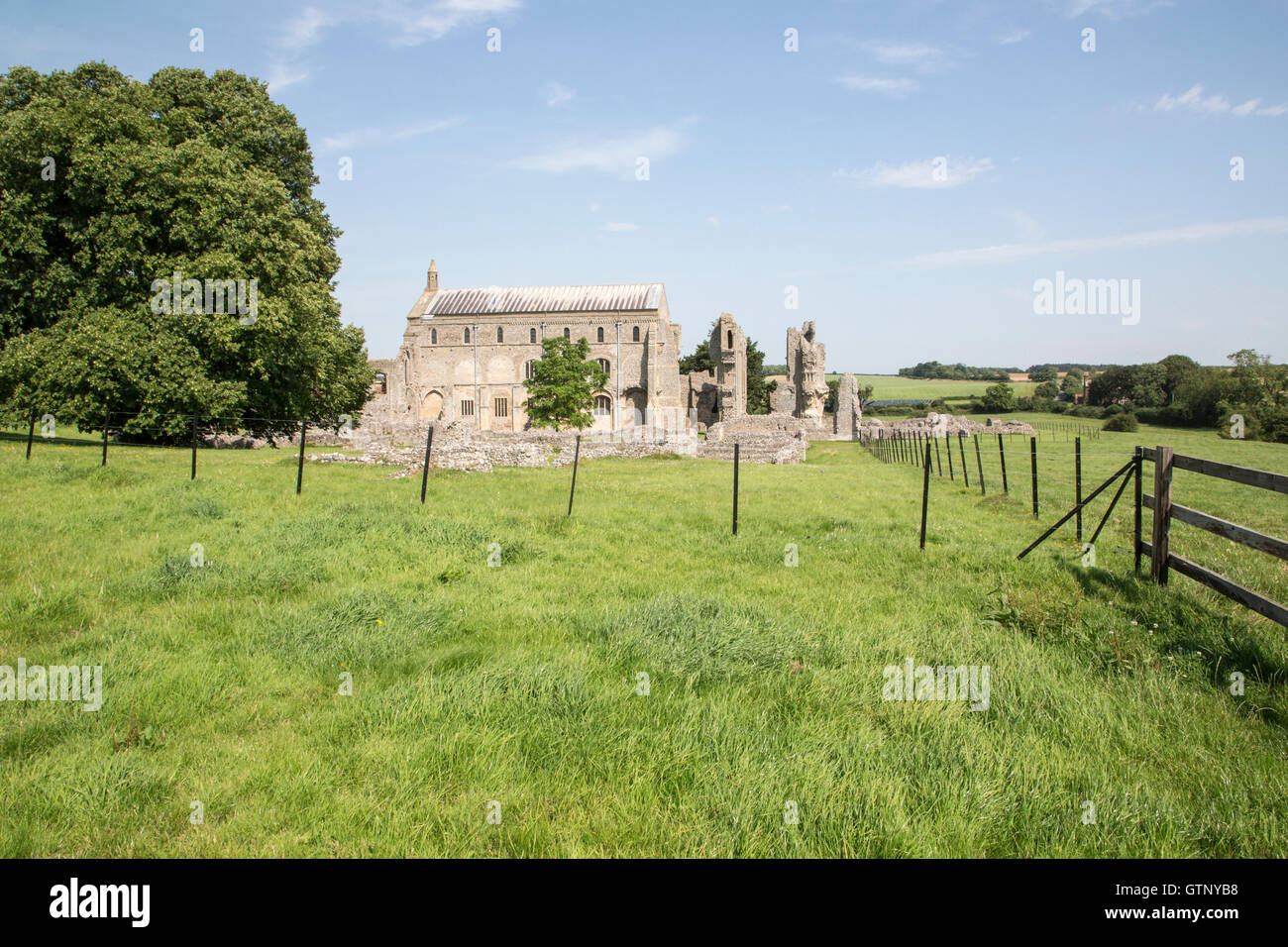 view of Binham Priory at Binham, north Norfolk, England, United Kingdom ...