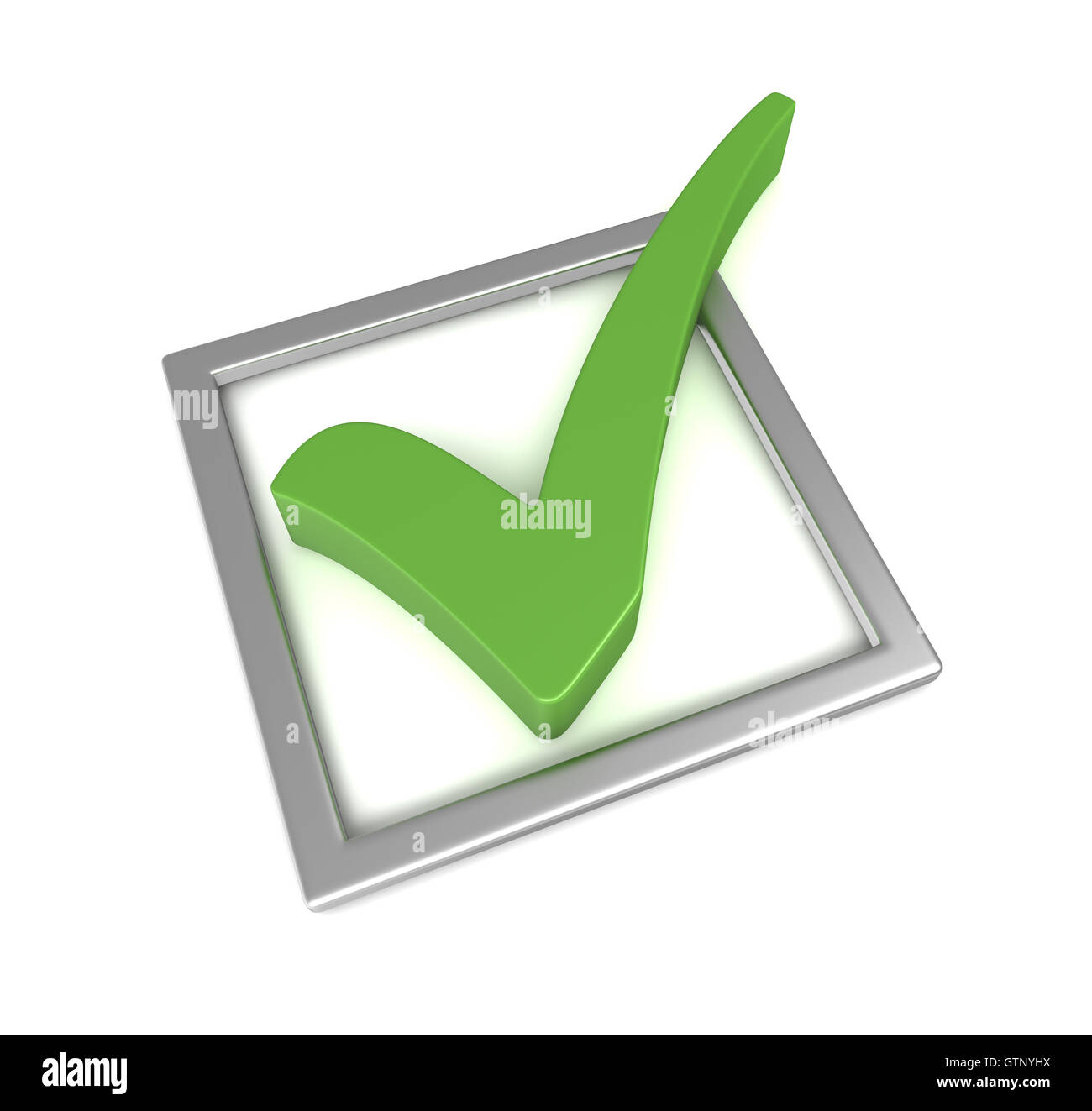 check mark concept 3d illustration Stock Photo - Alamy