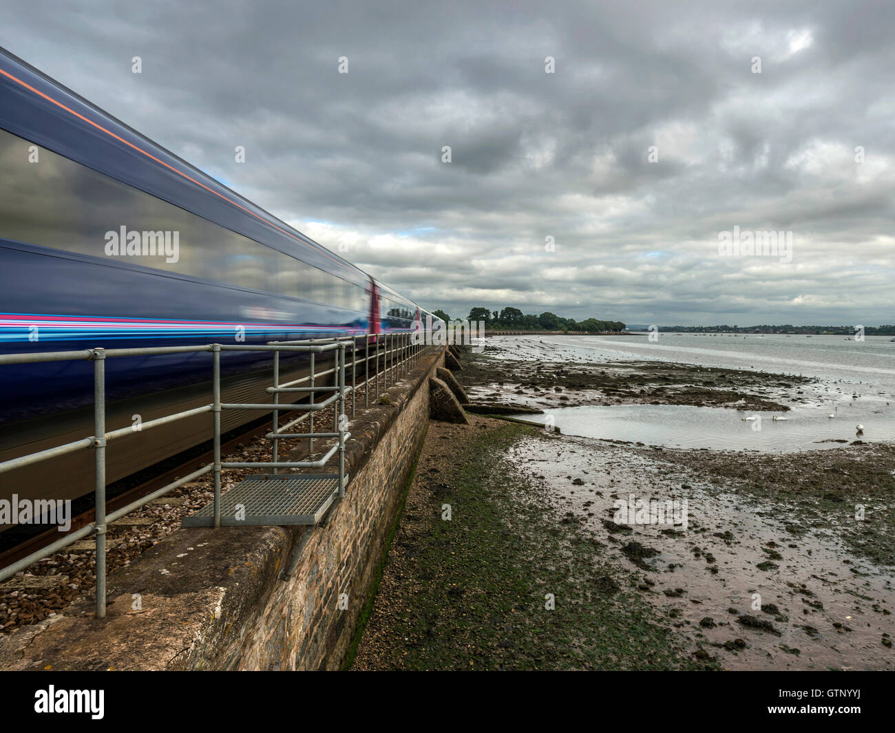 Landscape depicting picturesque First Great Western Riviera railway ...