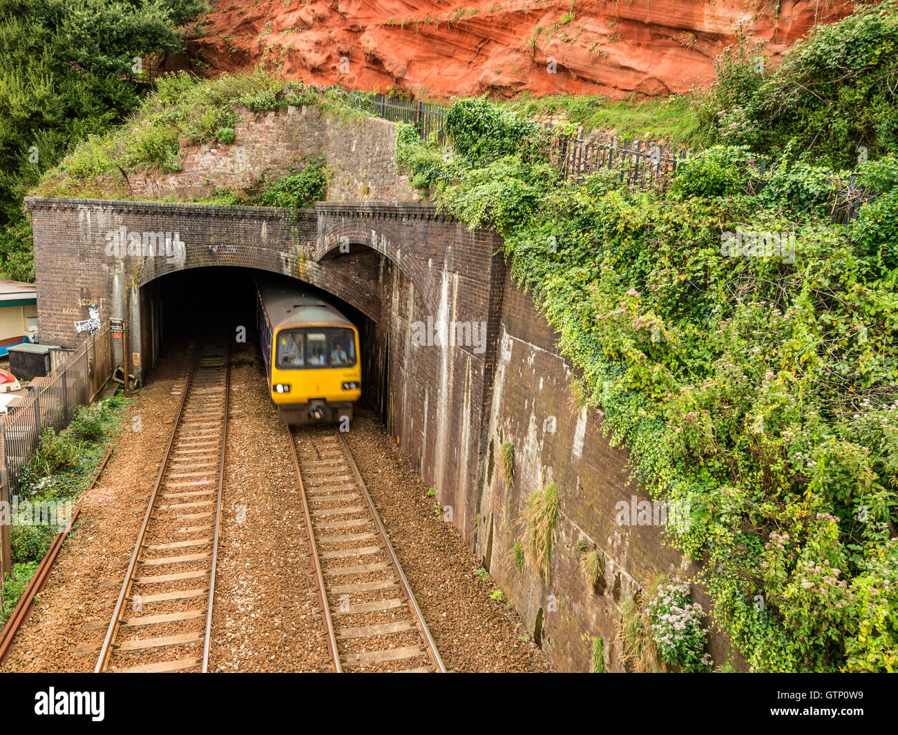 Landscape depicting the picturesque First Great Western Riviera railway ...