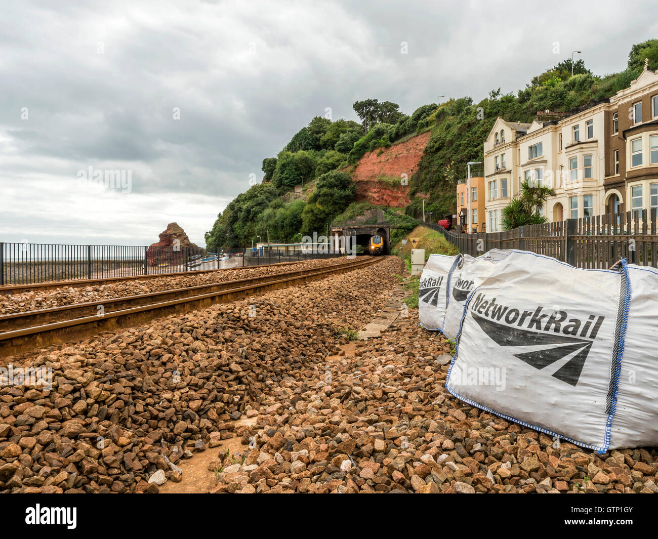 Landscape depicting the picturesque First Great Western Riviera railway ...