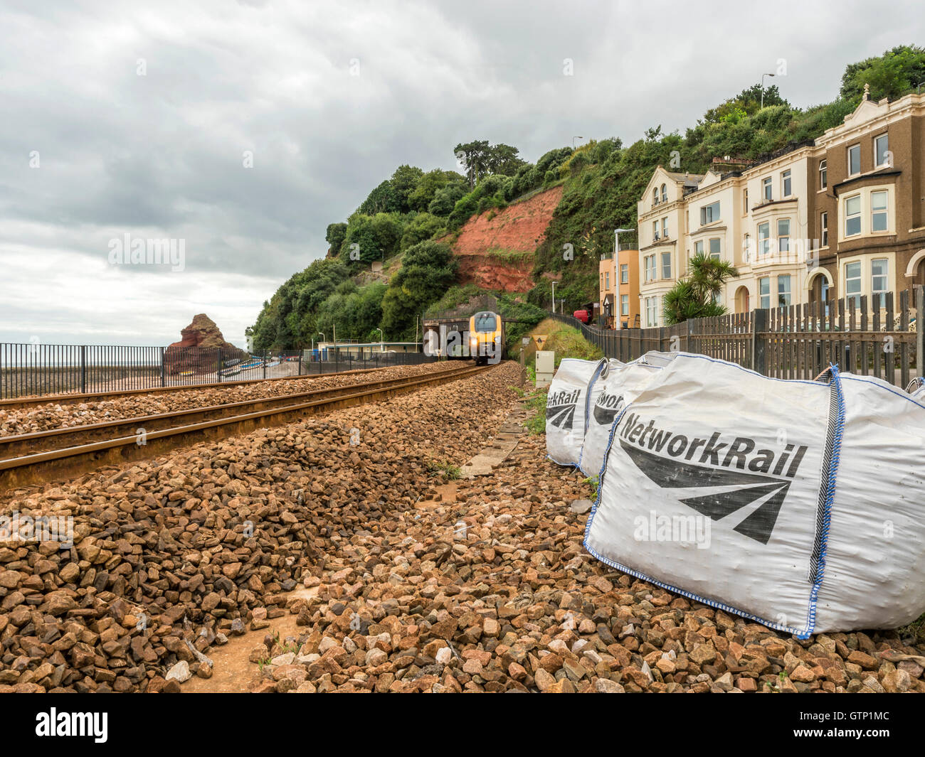Landscape depicting the picturesque First Great Western Riviera railway ...