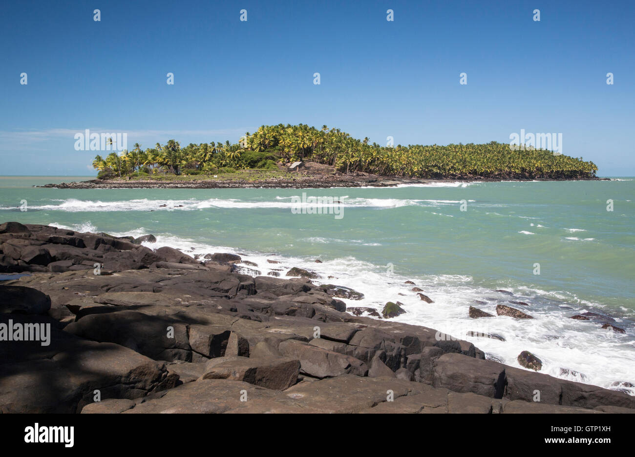view of Devils Island from Isle Royale, French Guiana Stock Photo - Alamy