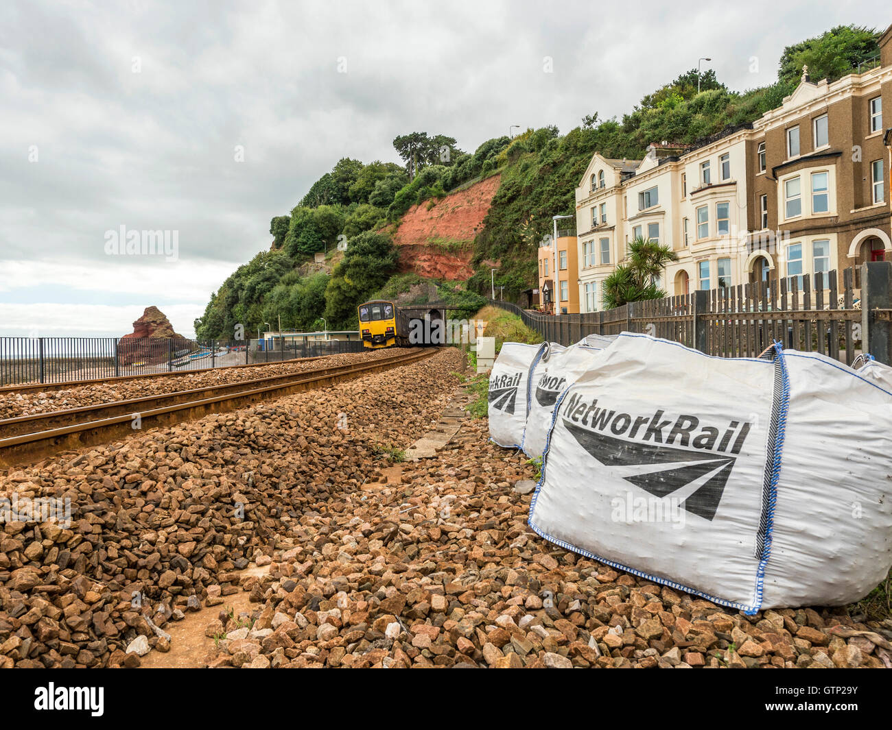 Landscape depicting the picturesque First Great Western Riviera railway ...