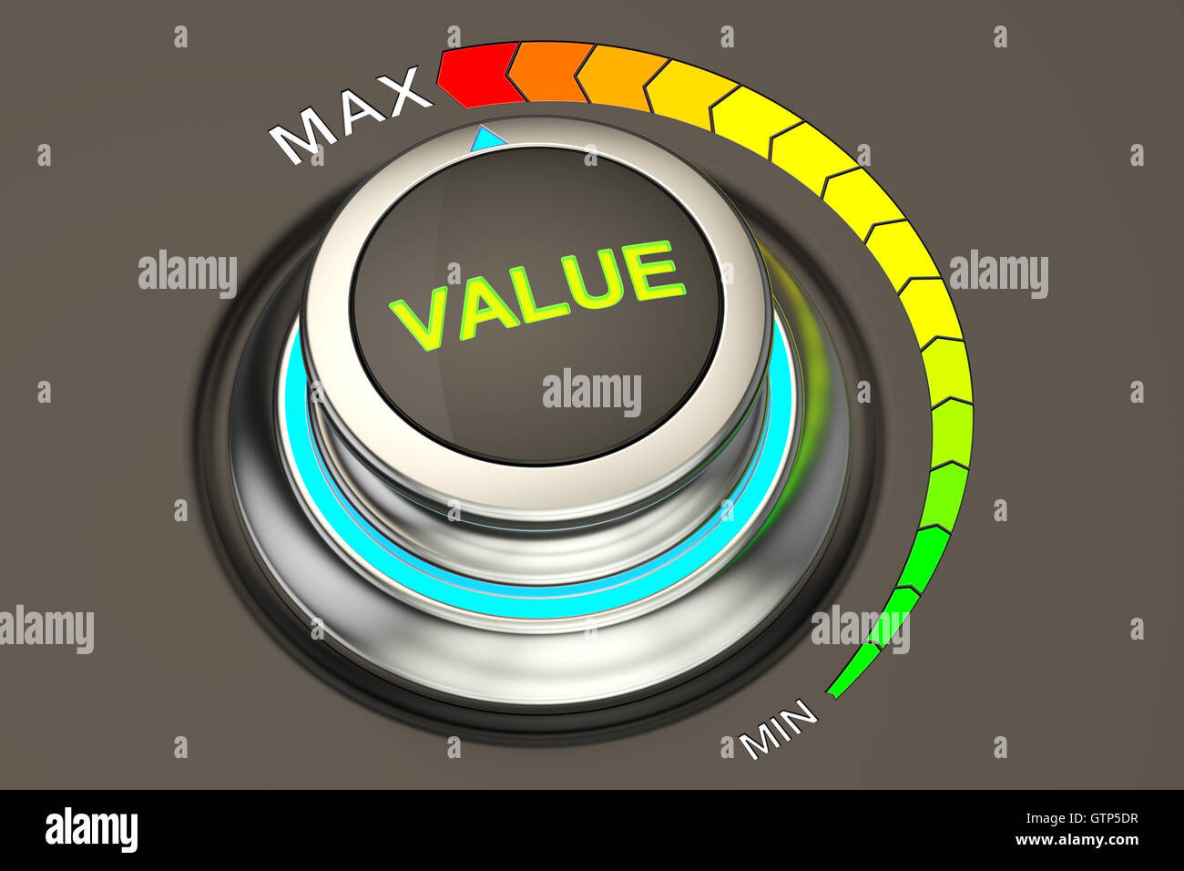 value concept, max level of value. 3D rendering Stock Photo - Alamy