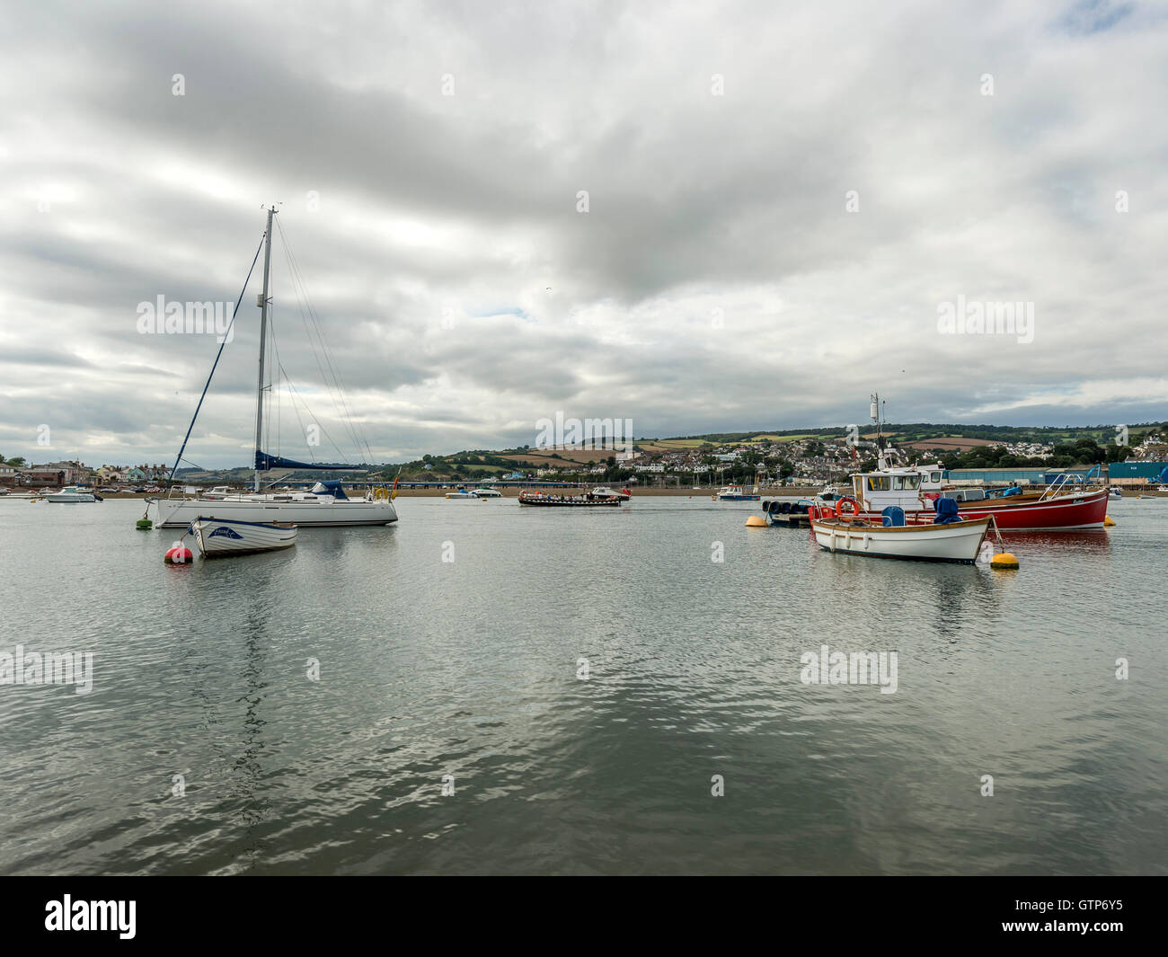 Landscape depicting the seashore along the River Teign at Teignmouth ...