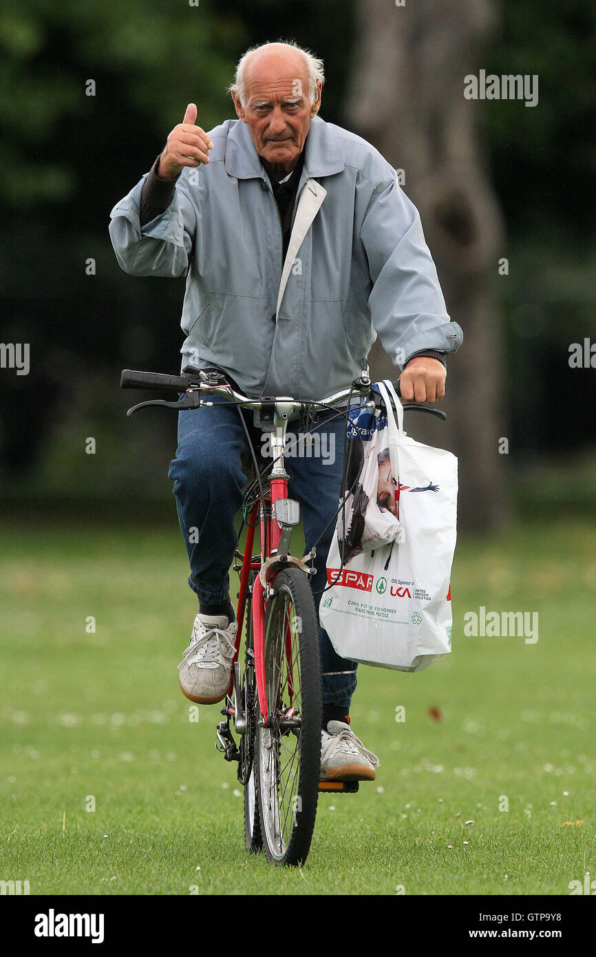 League President Bert Vandermark on his bicycle - Victoria Park ...
