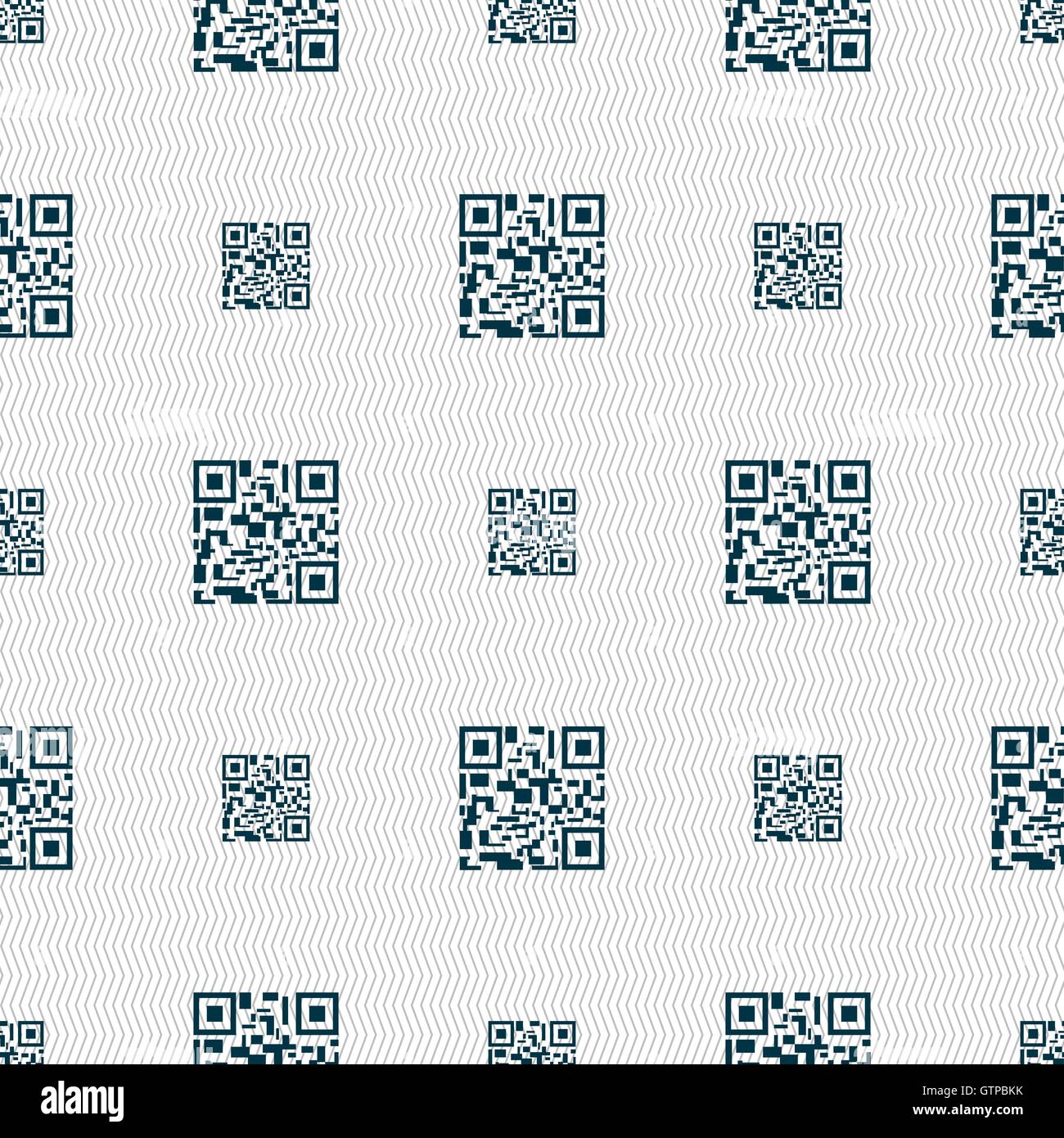 Barcode Icon sign. Seamless pattern with geometric texture. Vector ...