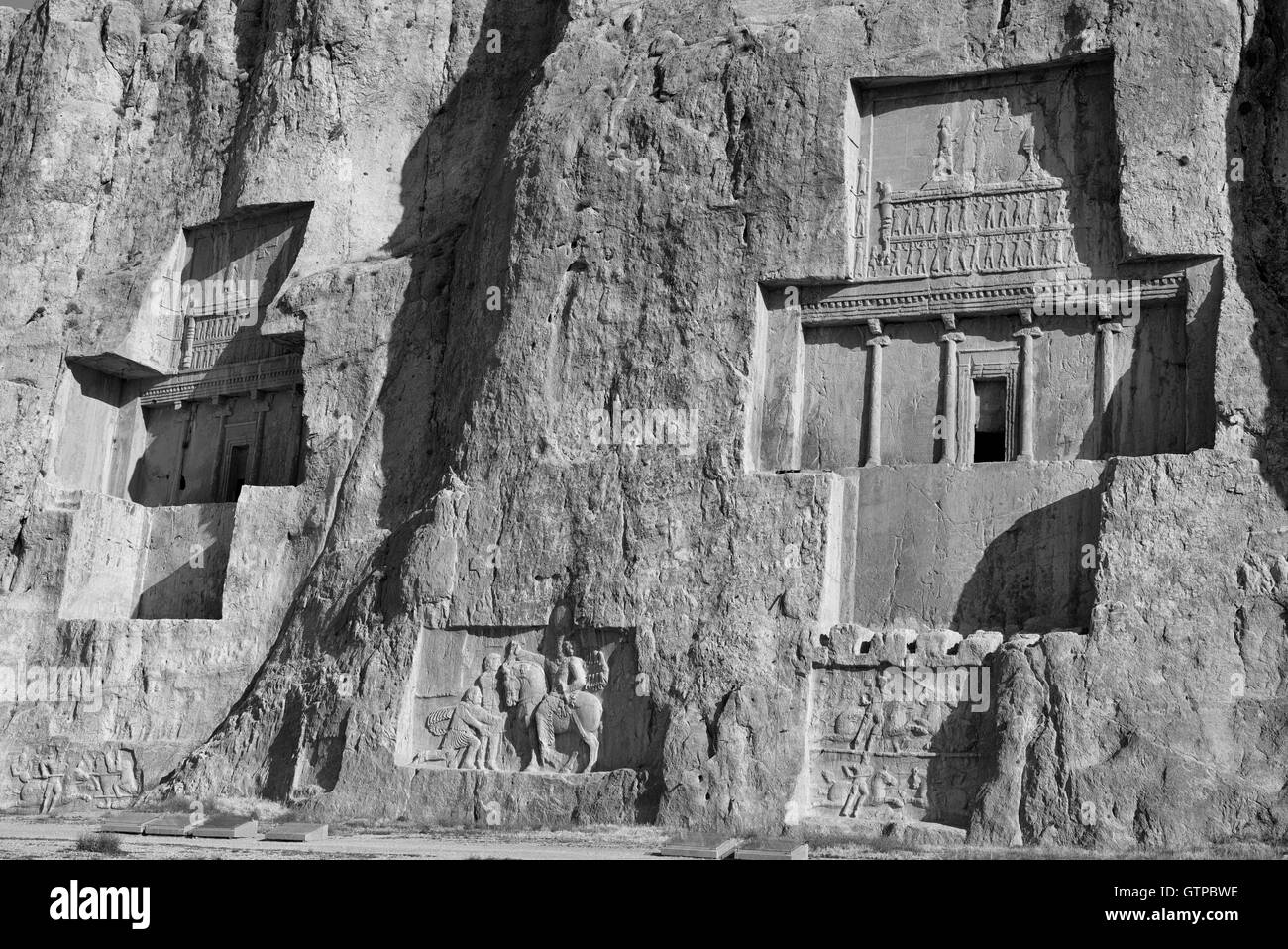 Persian inscription persepolis iran Black and White Stock Photos ...
