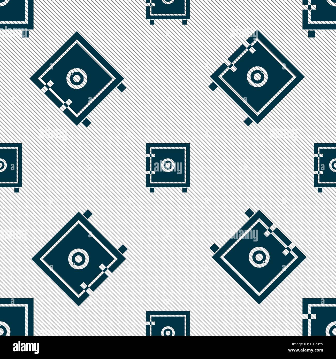 Safe money icon sign. Seamless pattern with geometric texture. Vector ...