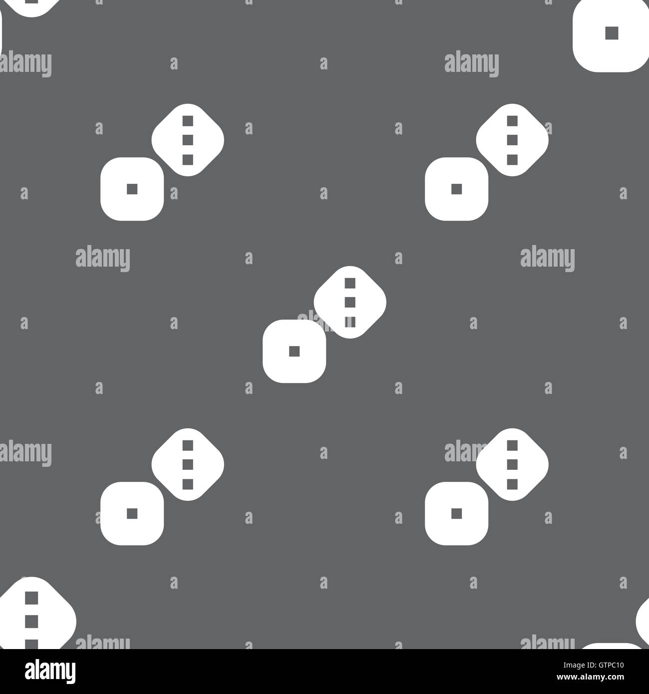 Dice Cubes icon sign. Seamless pattern on a gray background. Vector ...