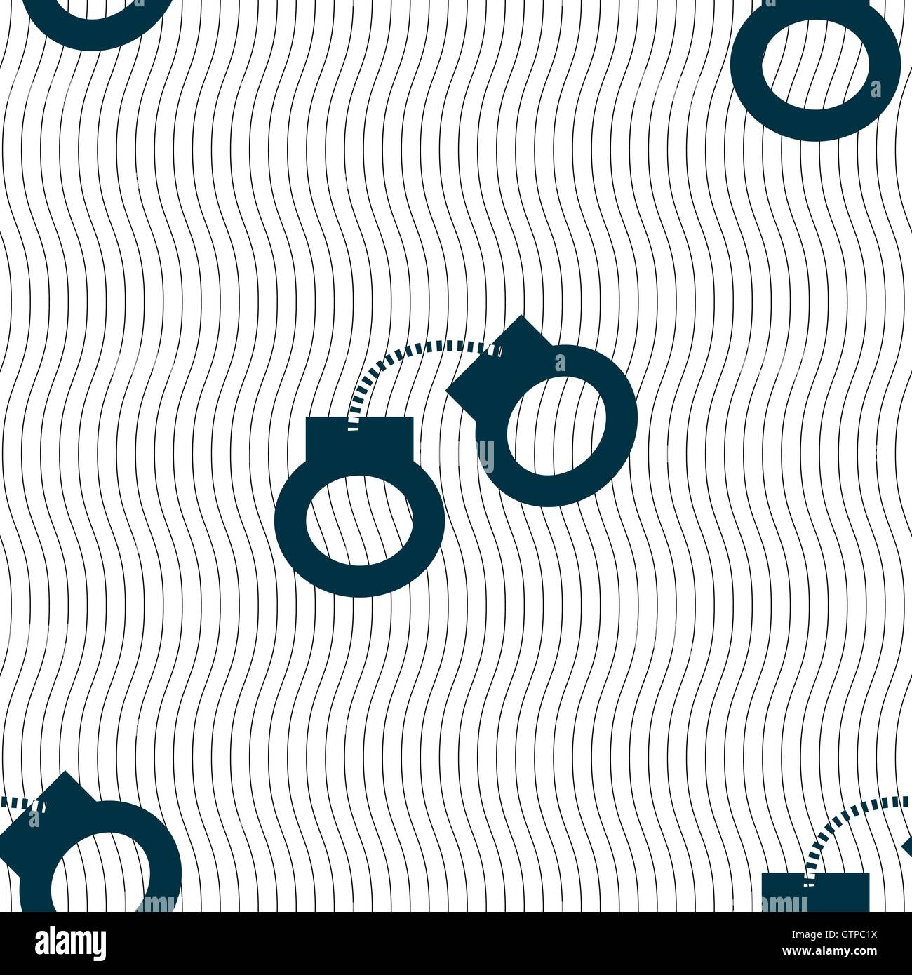 handcuffs icon sign. Seamless pattern with geometric texture. Vector ...