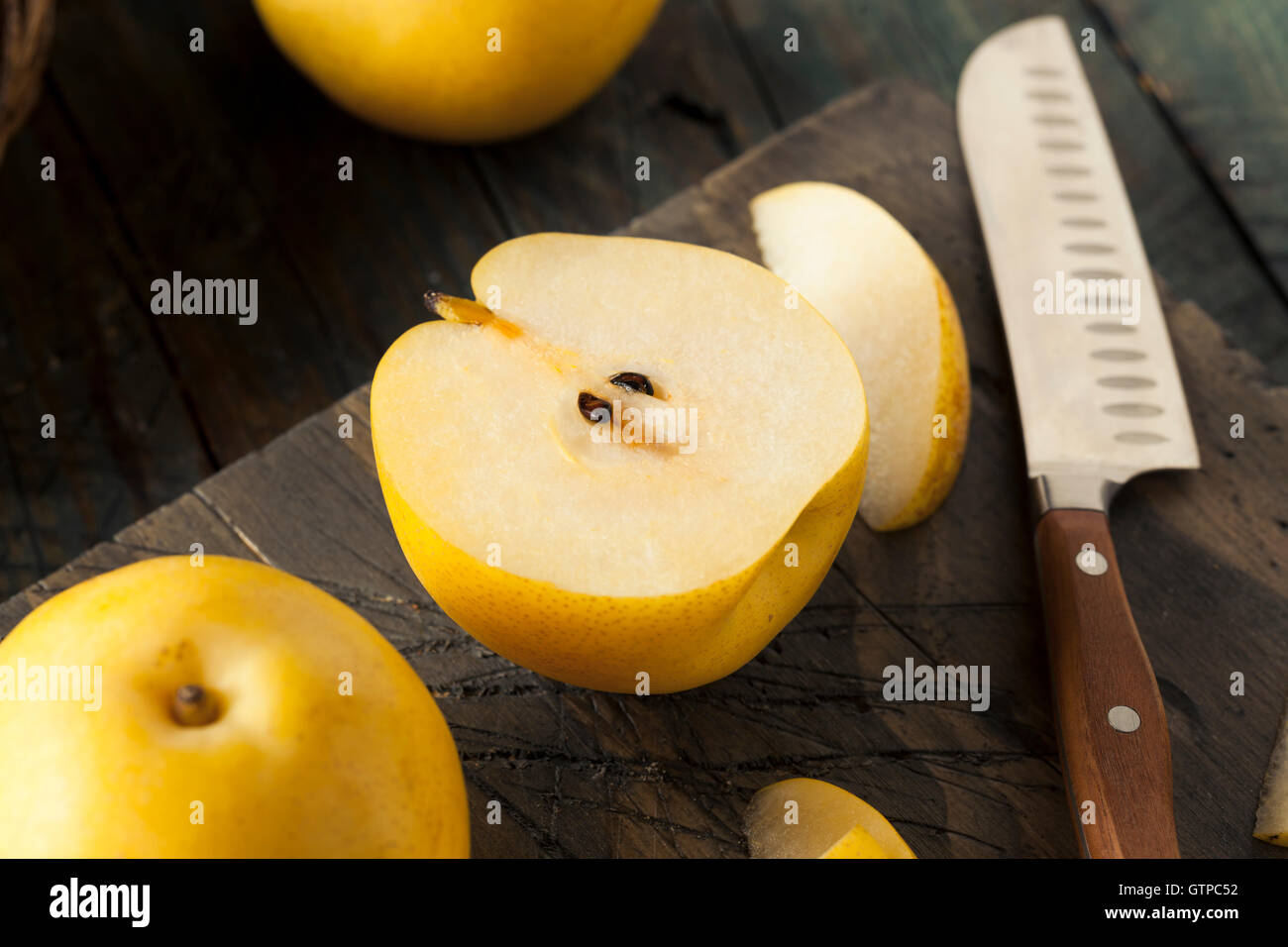 Raw Organic Yellow Asian Apple Pears Ready to Eat Stock Photo - Alamy